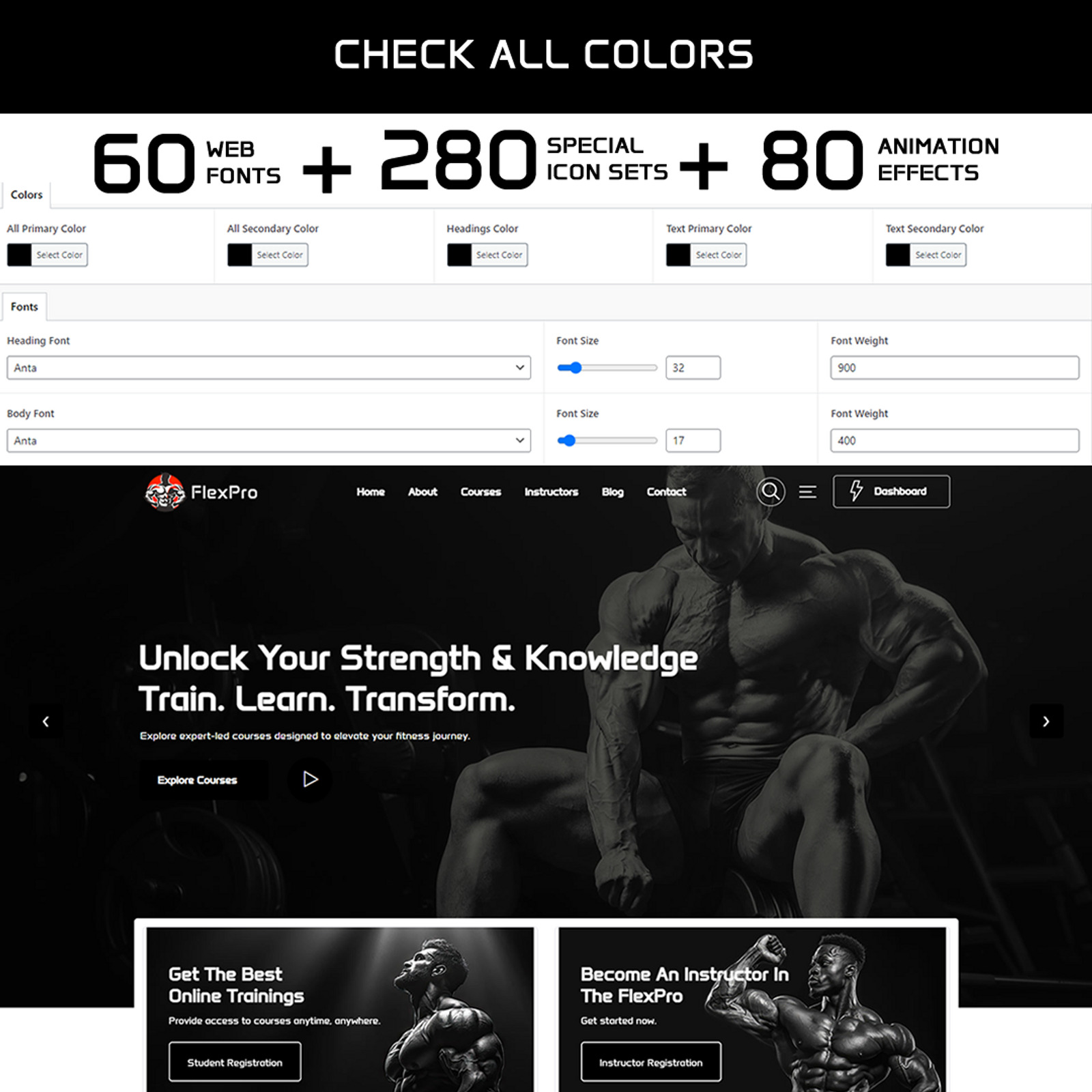 FlexPro - Bodybuilding & Online Courses & Education WooCommerce WordPress Theme