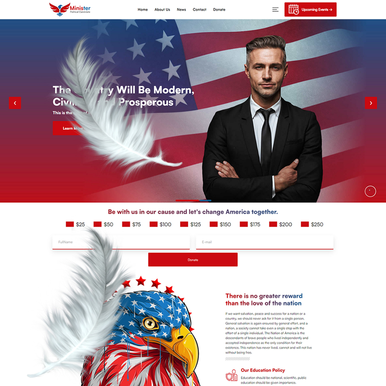 Minister - Political Candidate WordPress Theme