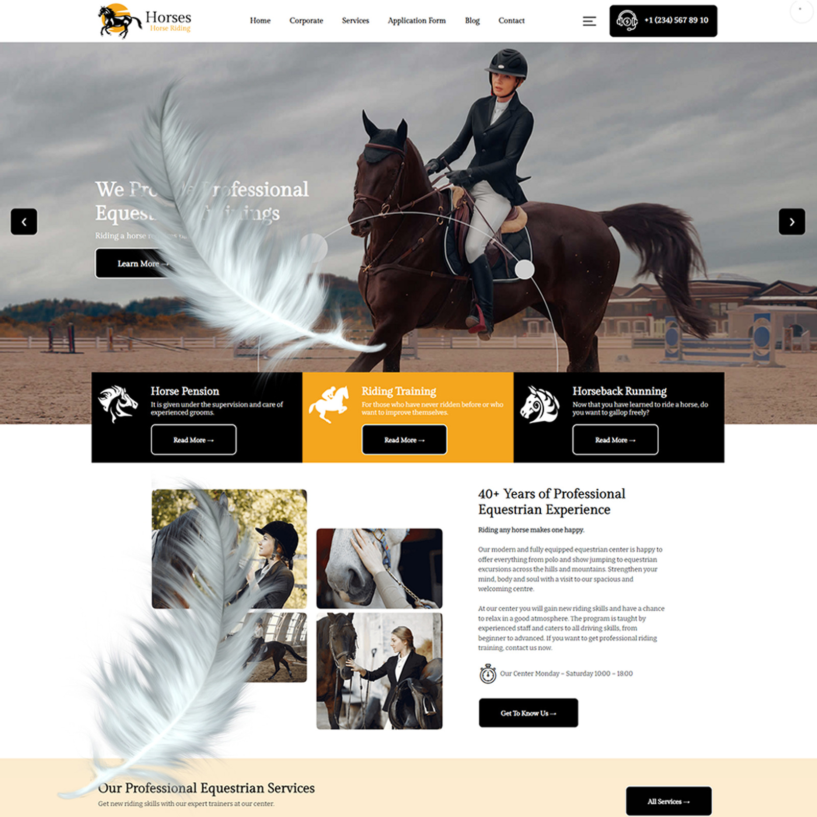 Horses - Equestrian Club & Horse Riding WordPress Theme