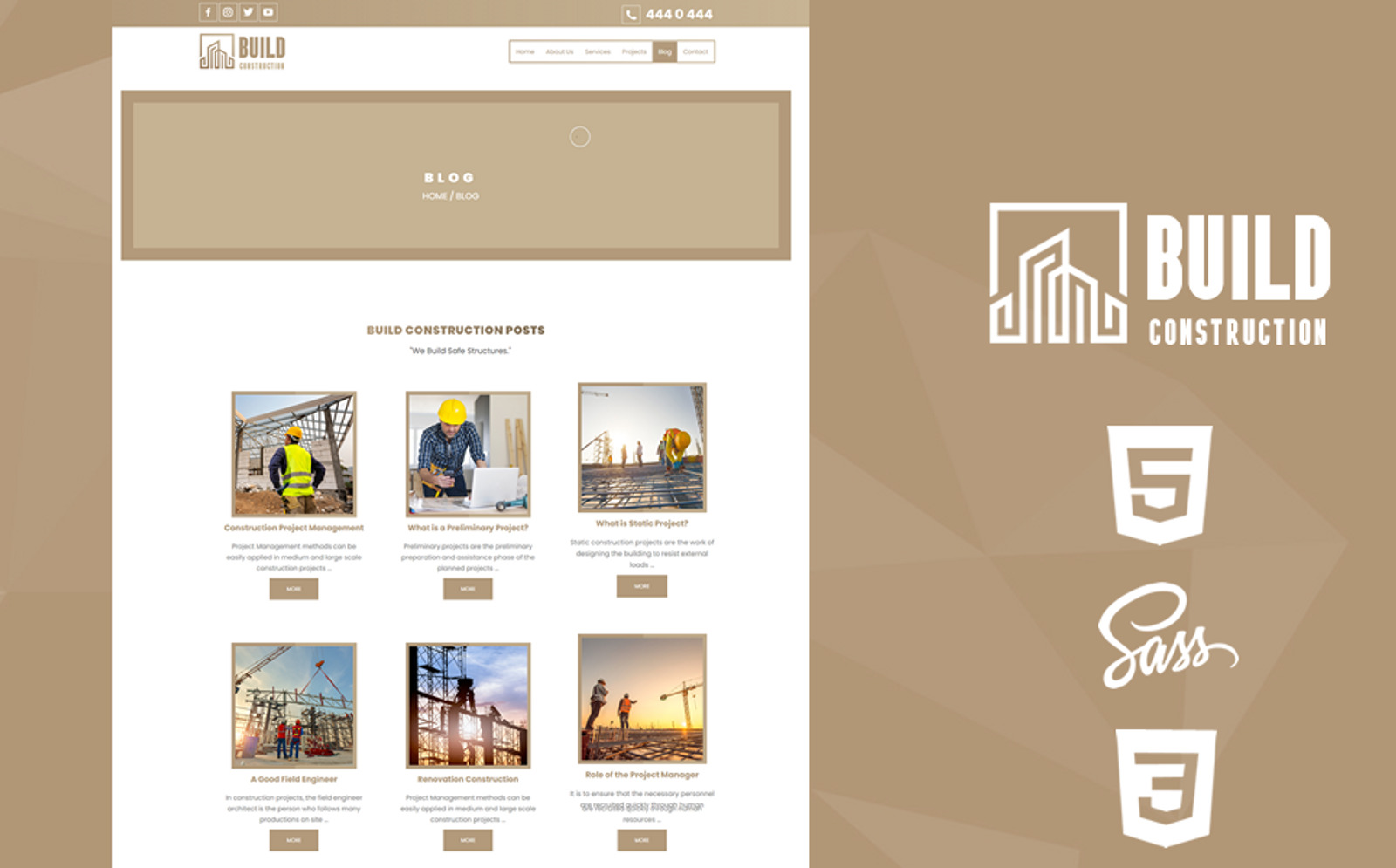 Build Construction Creative HTML5 & CSS3