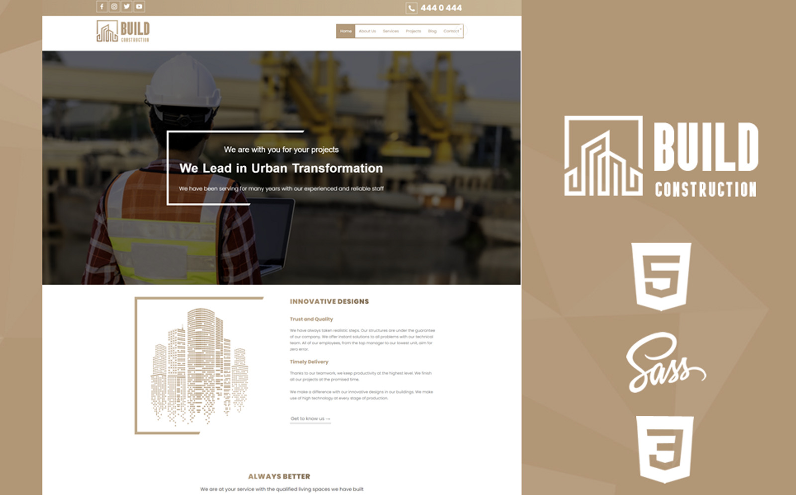 Build Construction Creative HTML5 & CSS3