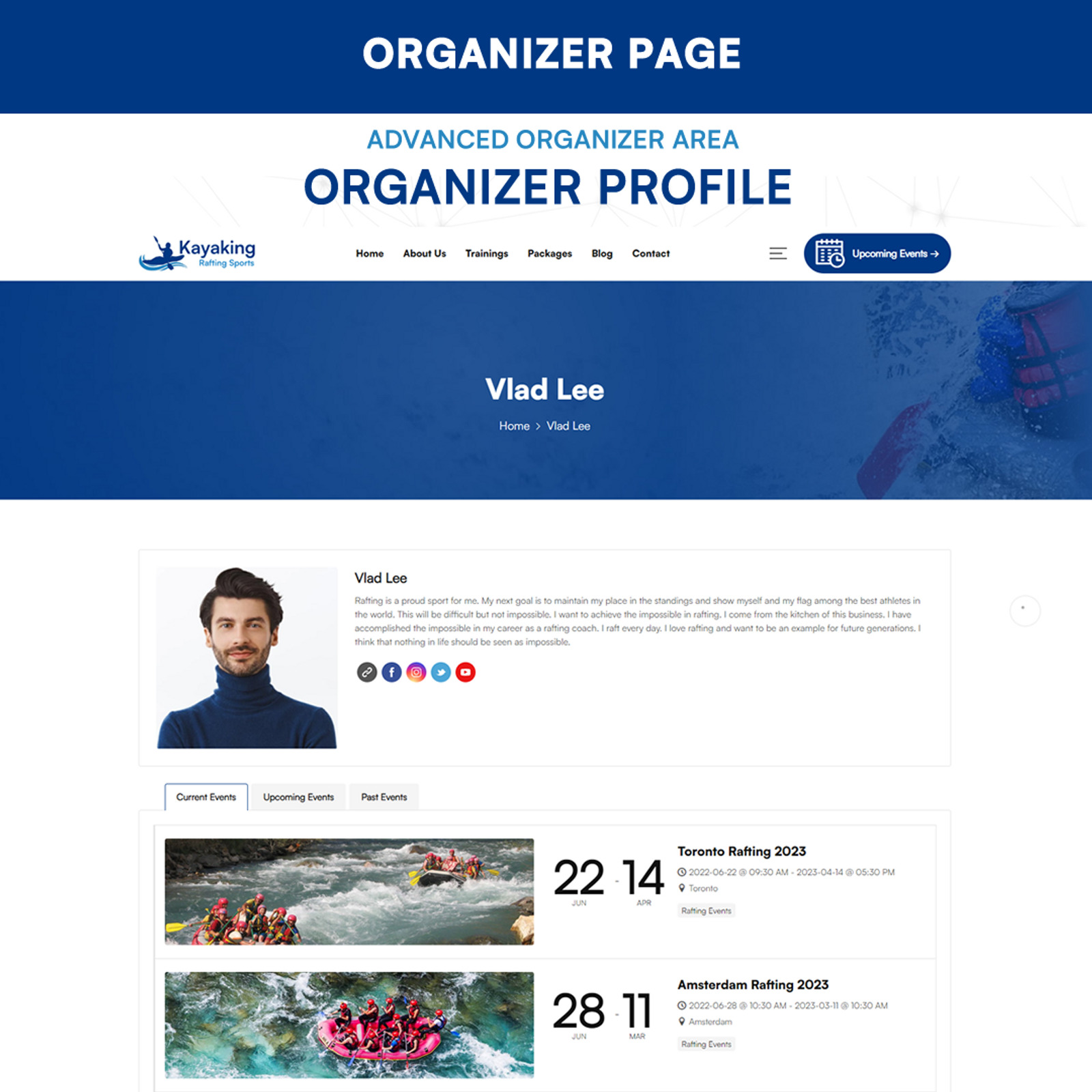 Kayaking - Rafting WordPress Theme #267373 - TemplateMonster