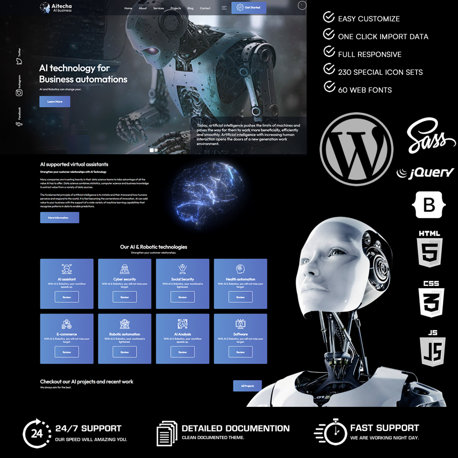 Aitecha - AI Business WordPress Theme - TemplateMonster