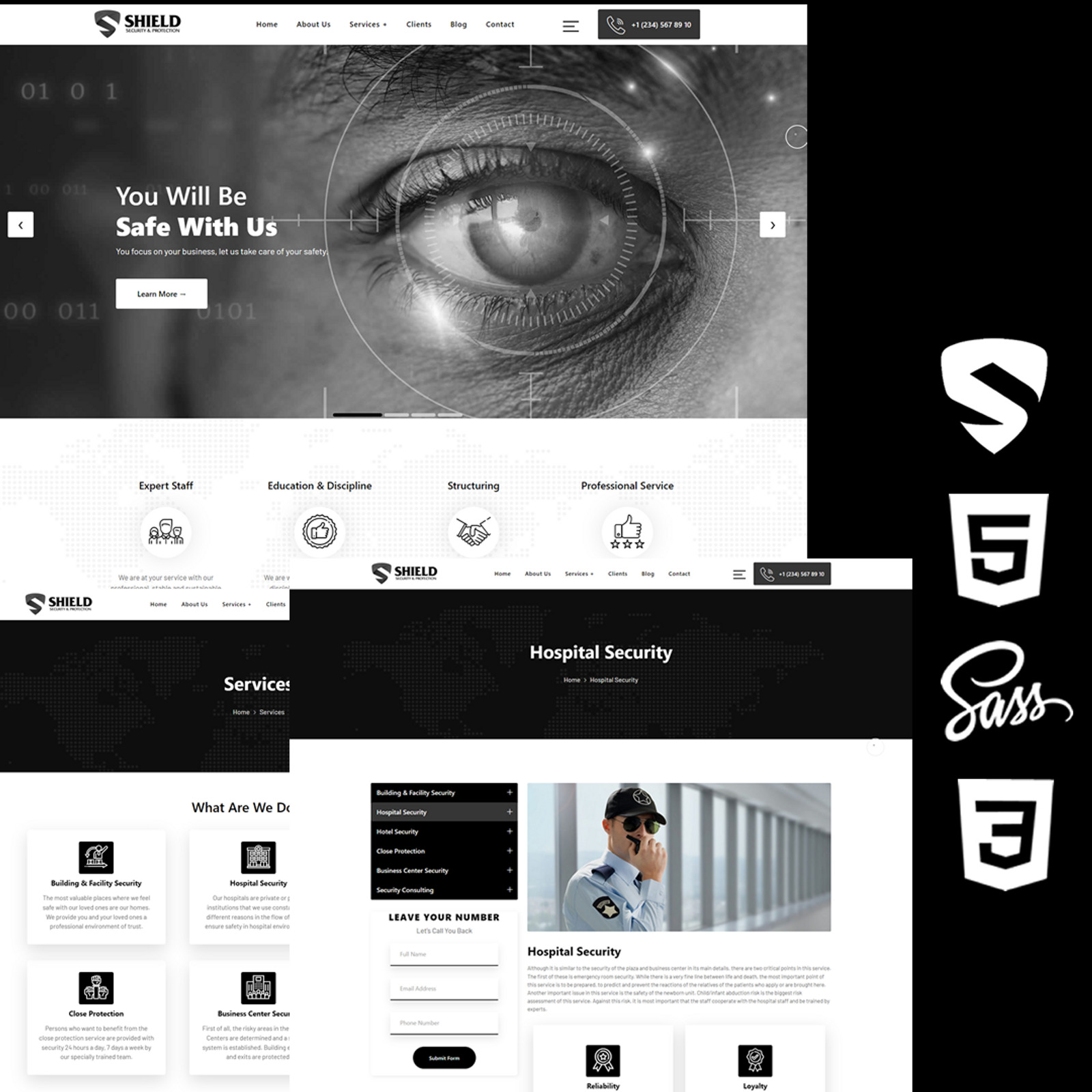 Shield - Security & Protection Service Html5 Css3 Theme Website Template