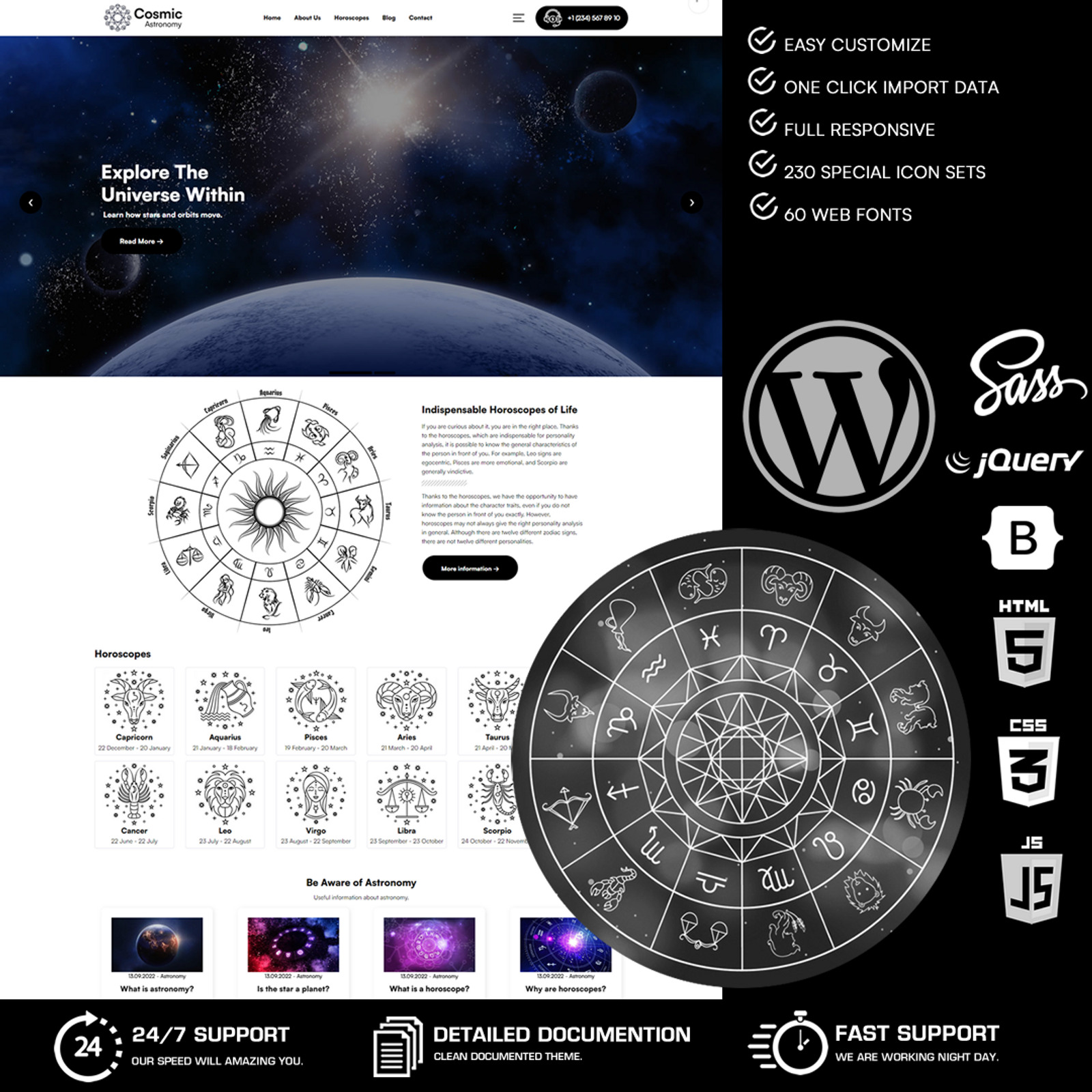 Cosmic - Astronomy & Horoscope WordPress Theme