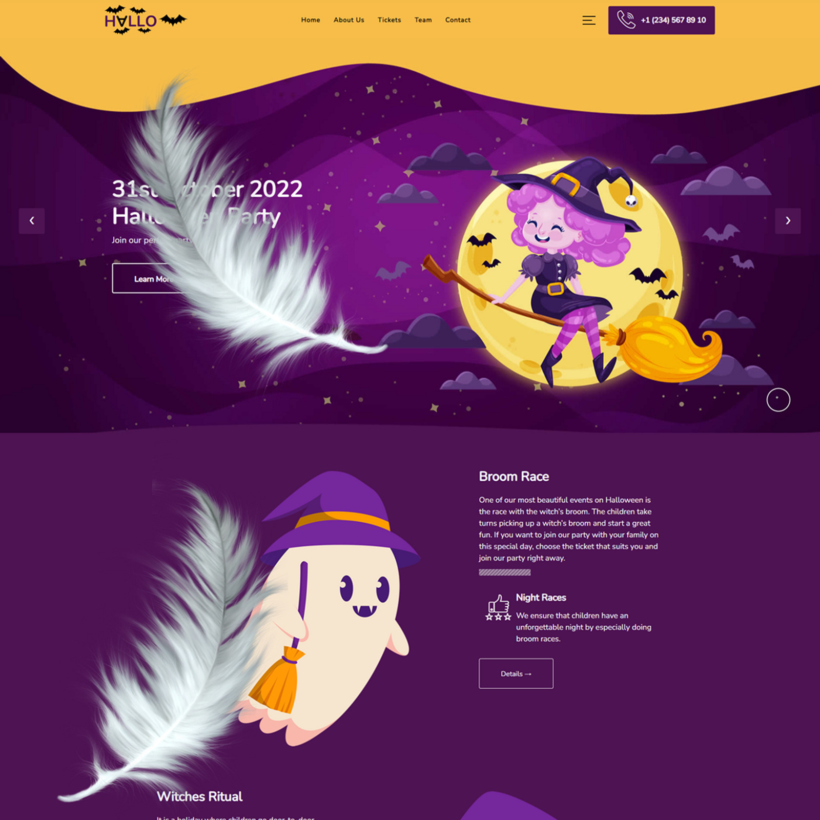 Hallo - Halloween WordPress Theme #275247 - TemplateMonster