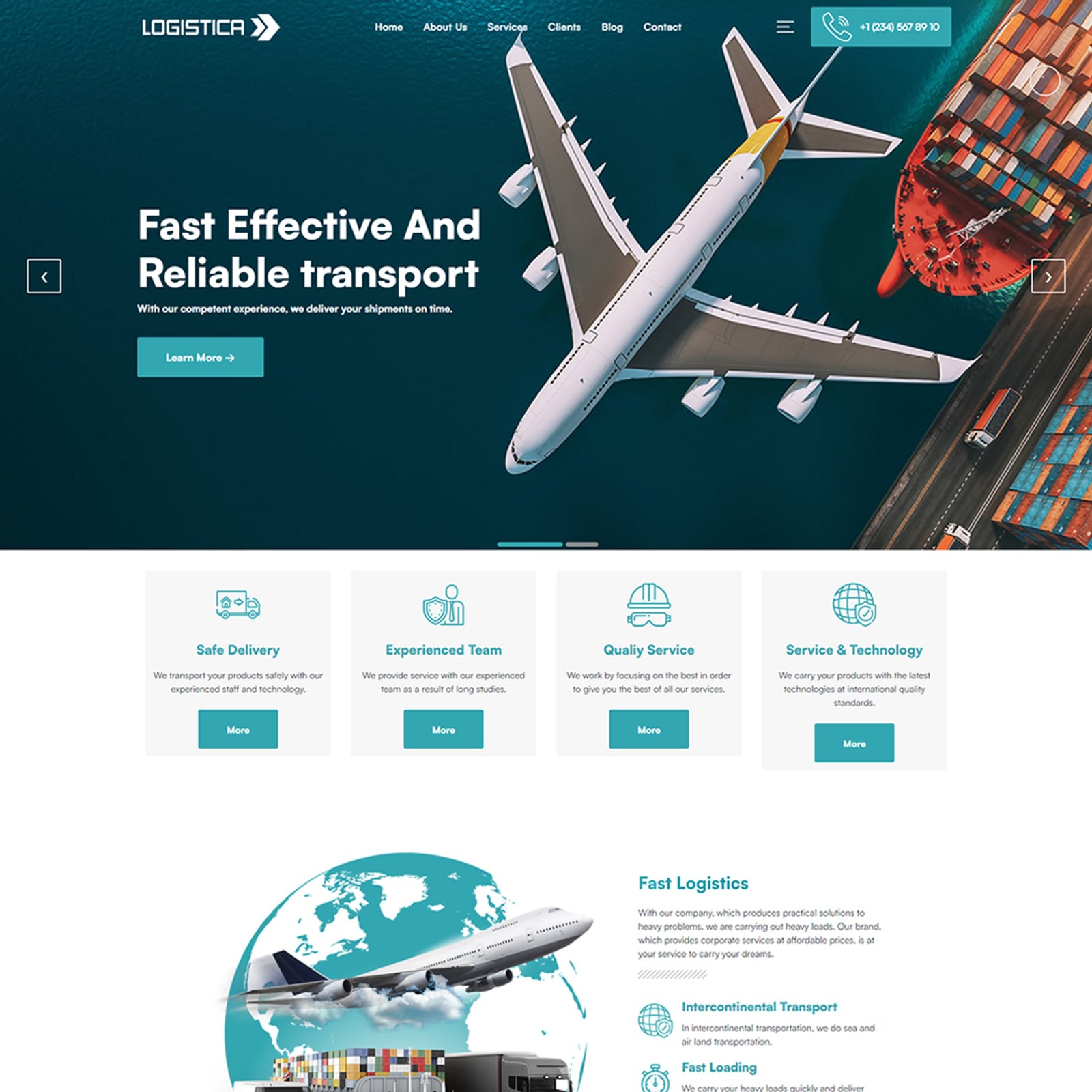 Logistica - Logistic & Transportation Service WordPress Theme