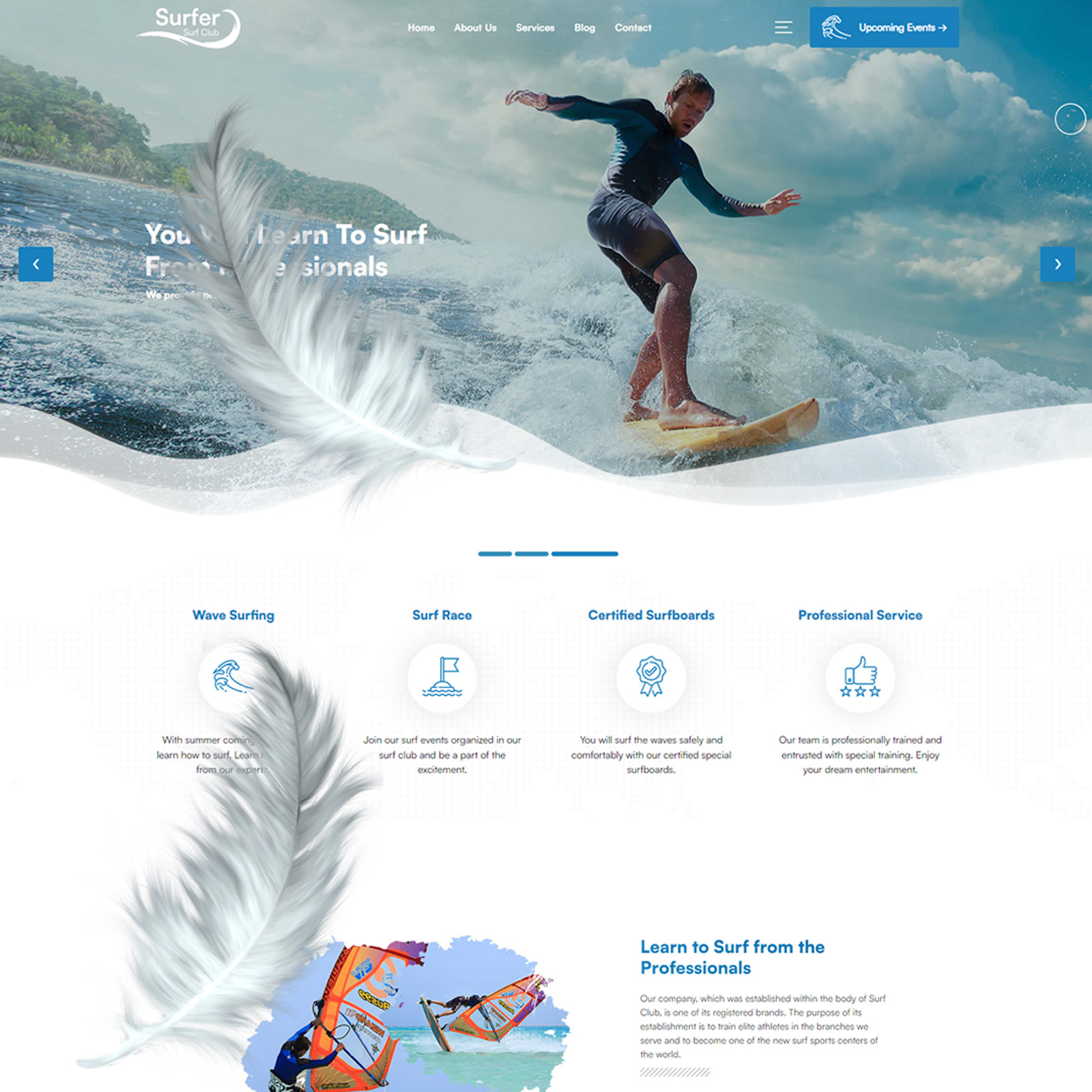 Surfer - Surf Club WordPress Theme #275659 - TemplateMonster