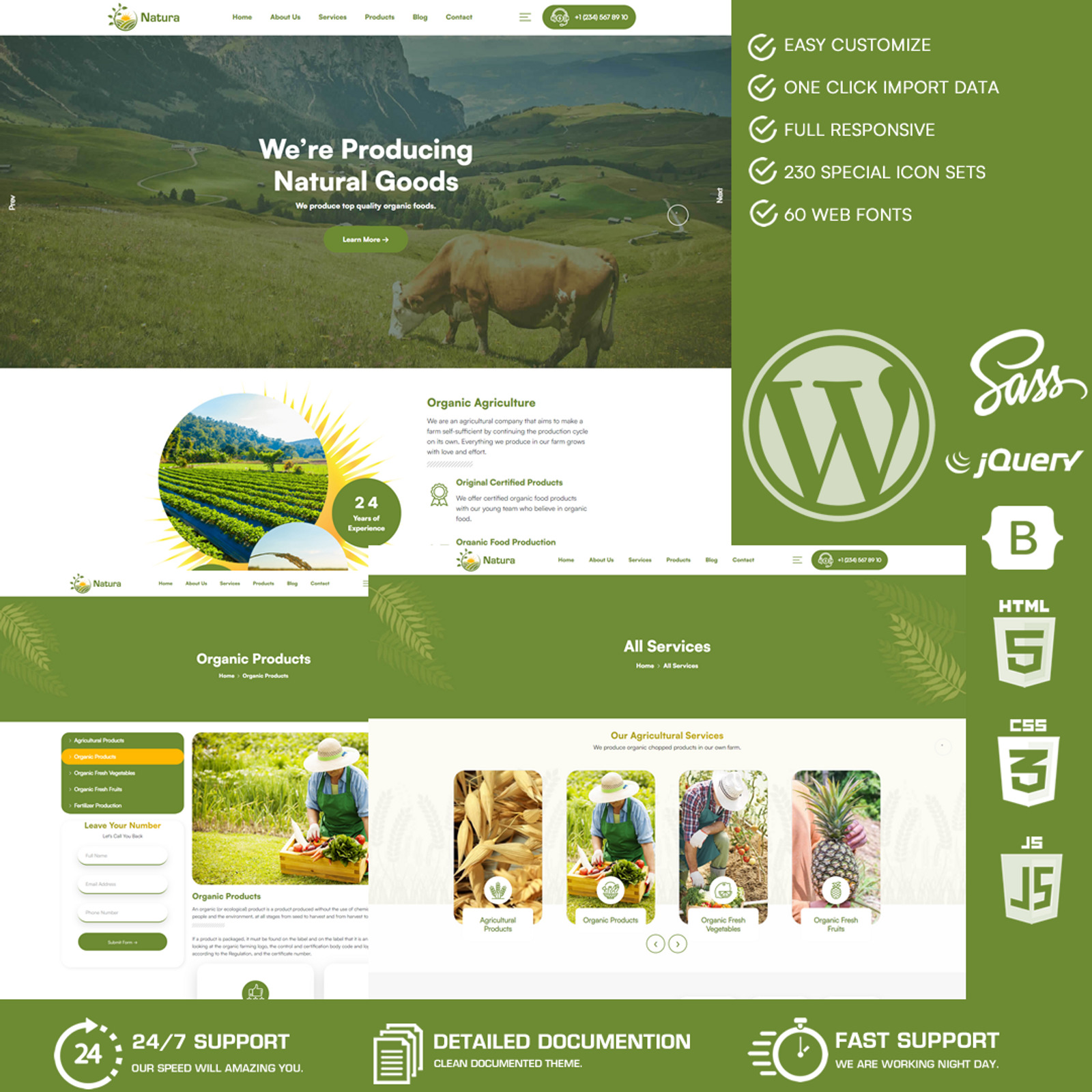 Natura - Agricultural Farm WordPress Theme - TemplateMonster