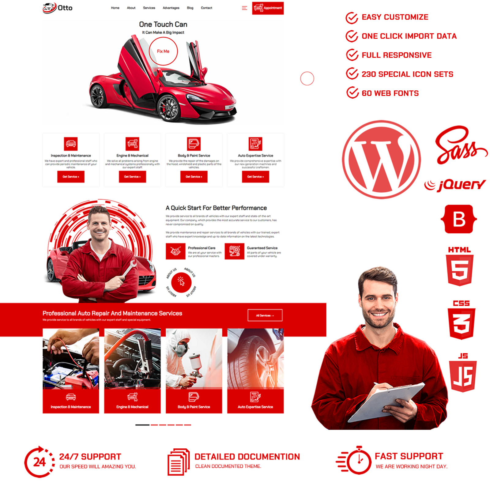 Otto - Car Repair WordPress Theme #301037 - TemplateMonster