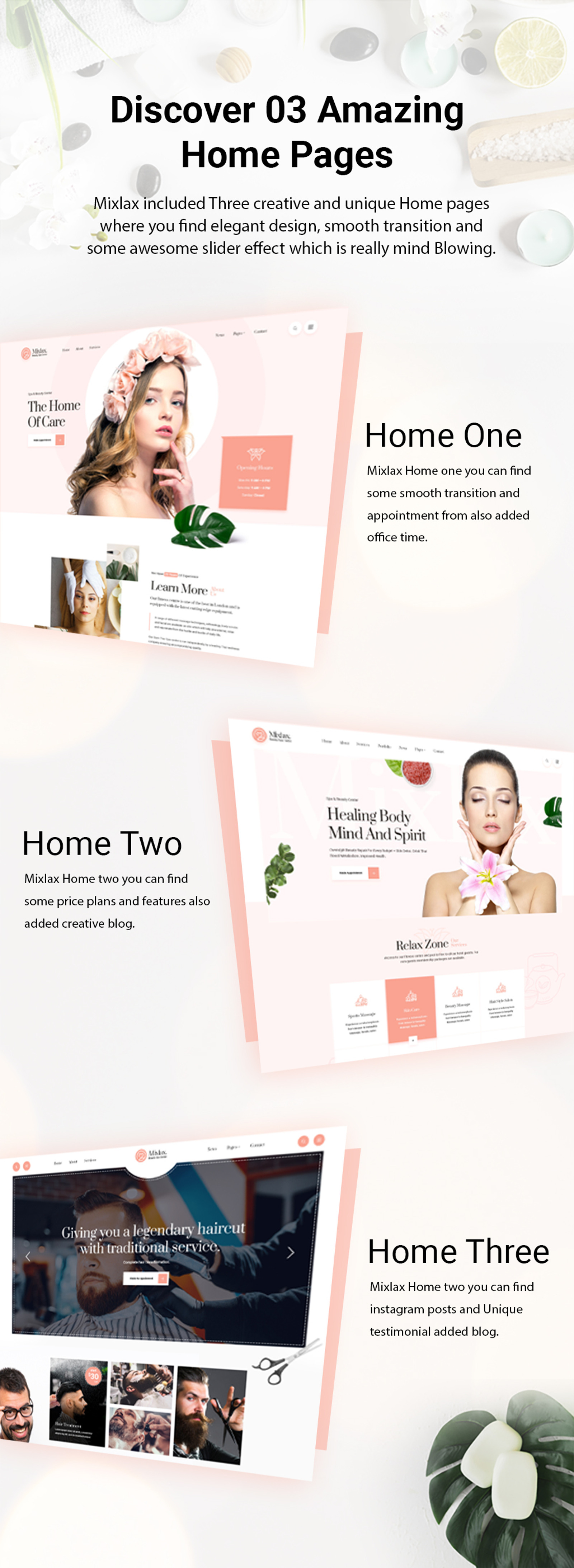 Mixlax - Spa Beauty Makeup Barber Wellness Salon HTML Template