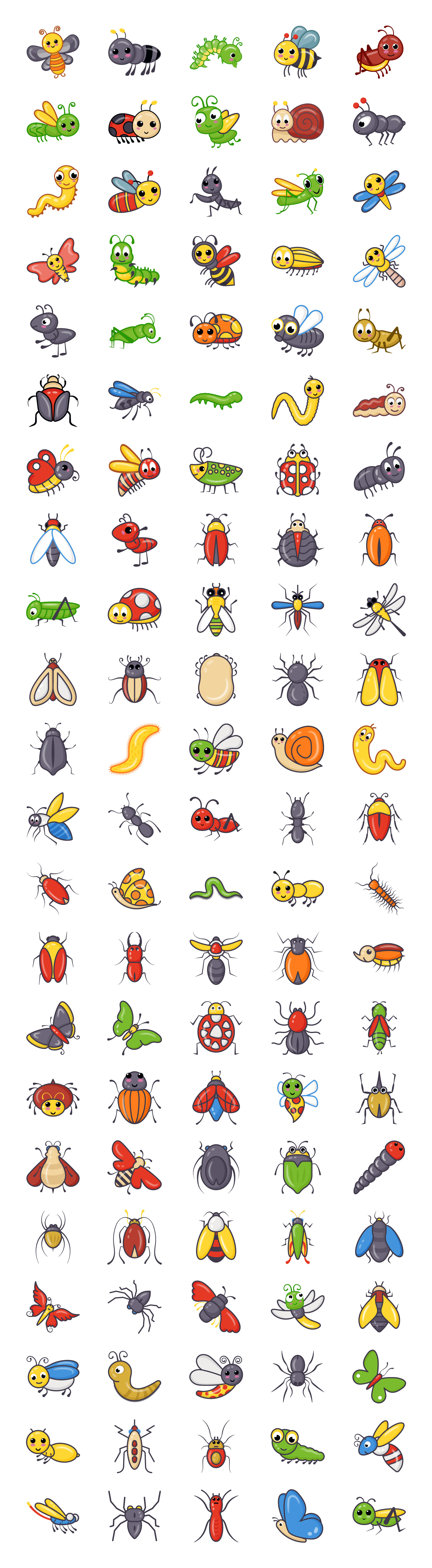 110 Cute Insect Vectors Iconset template - TemplateMonster