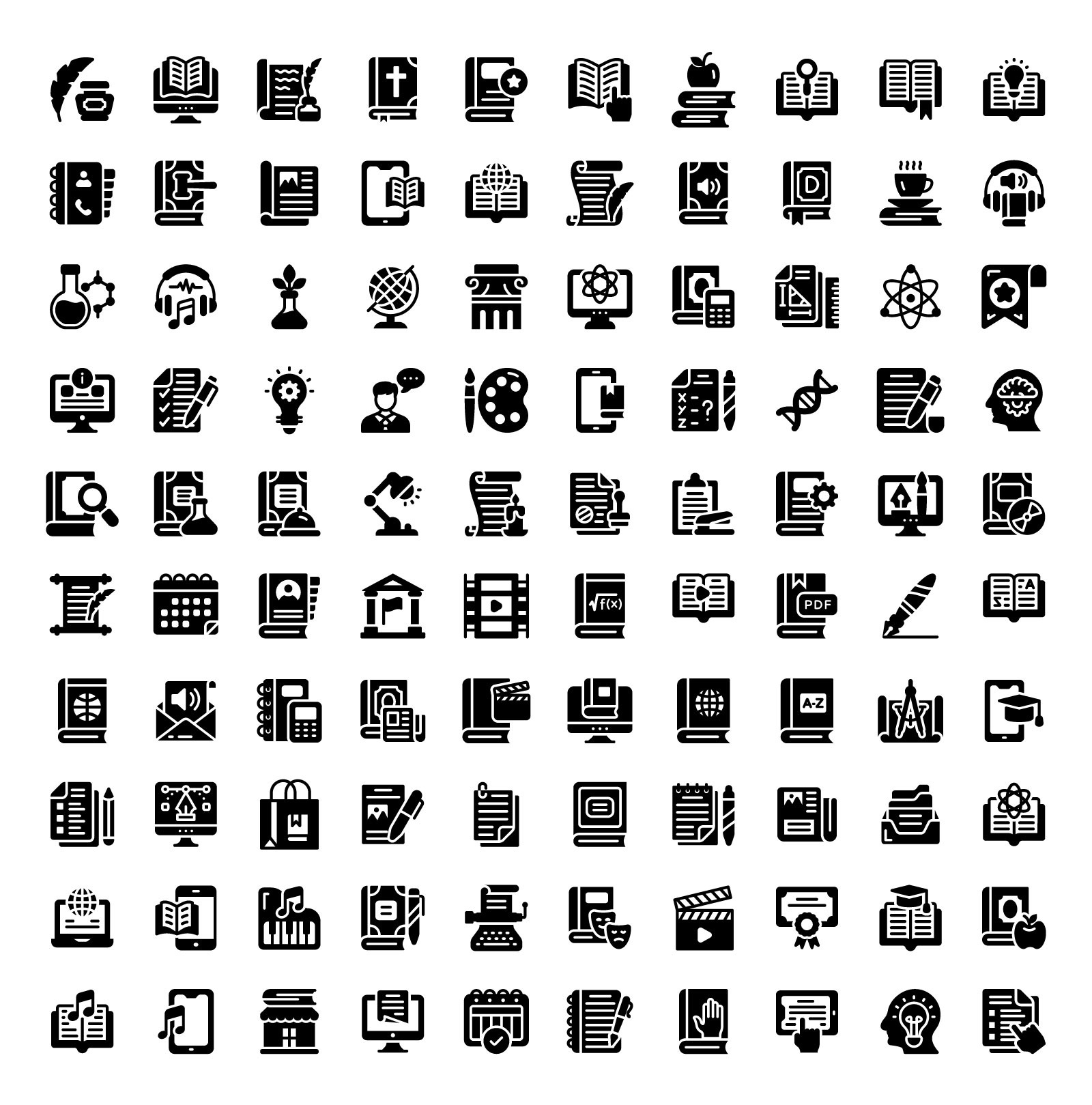 Literature Linear Icons Pack #235734 - TemplateMonster