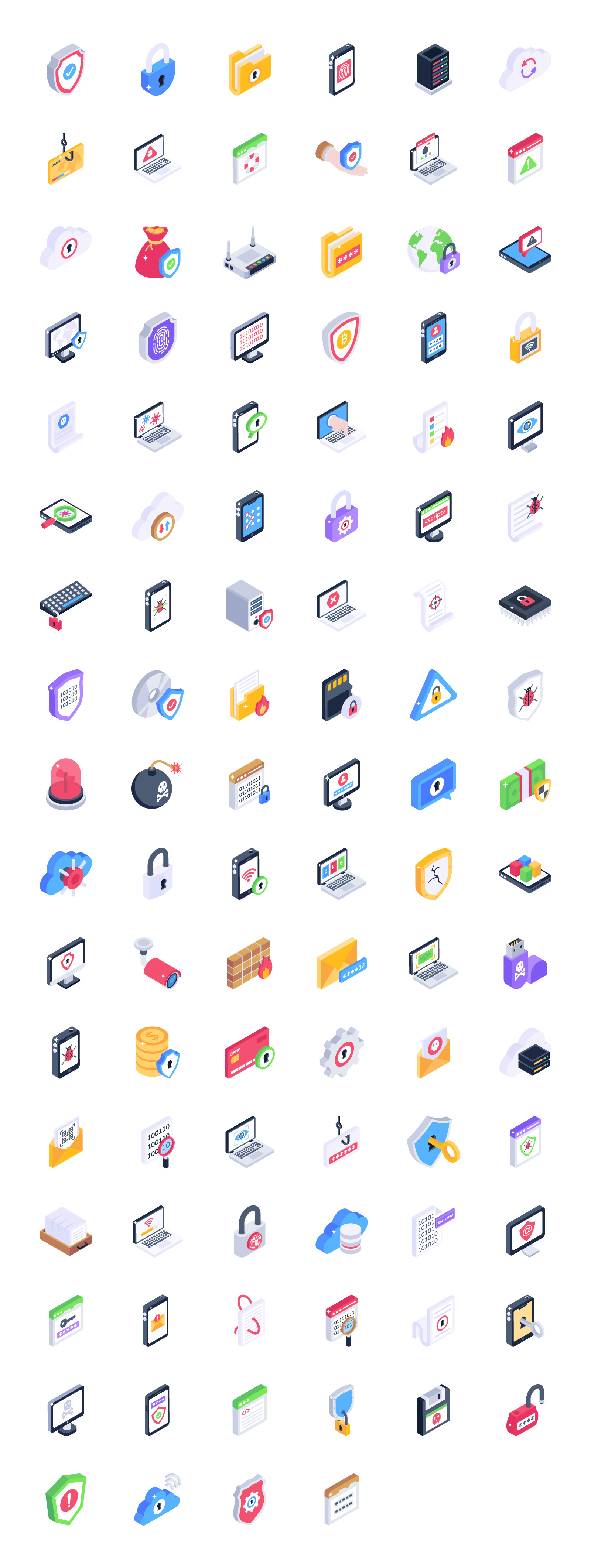 Cyber Security Isometric Icons 234914 Templatemonster