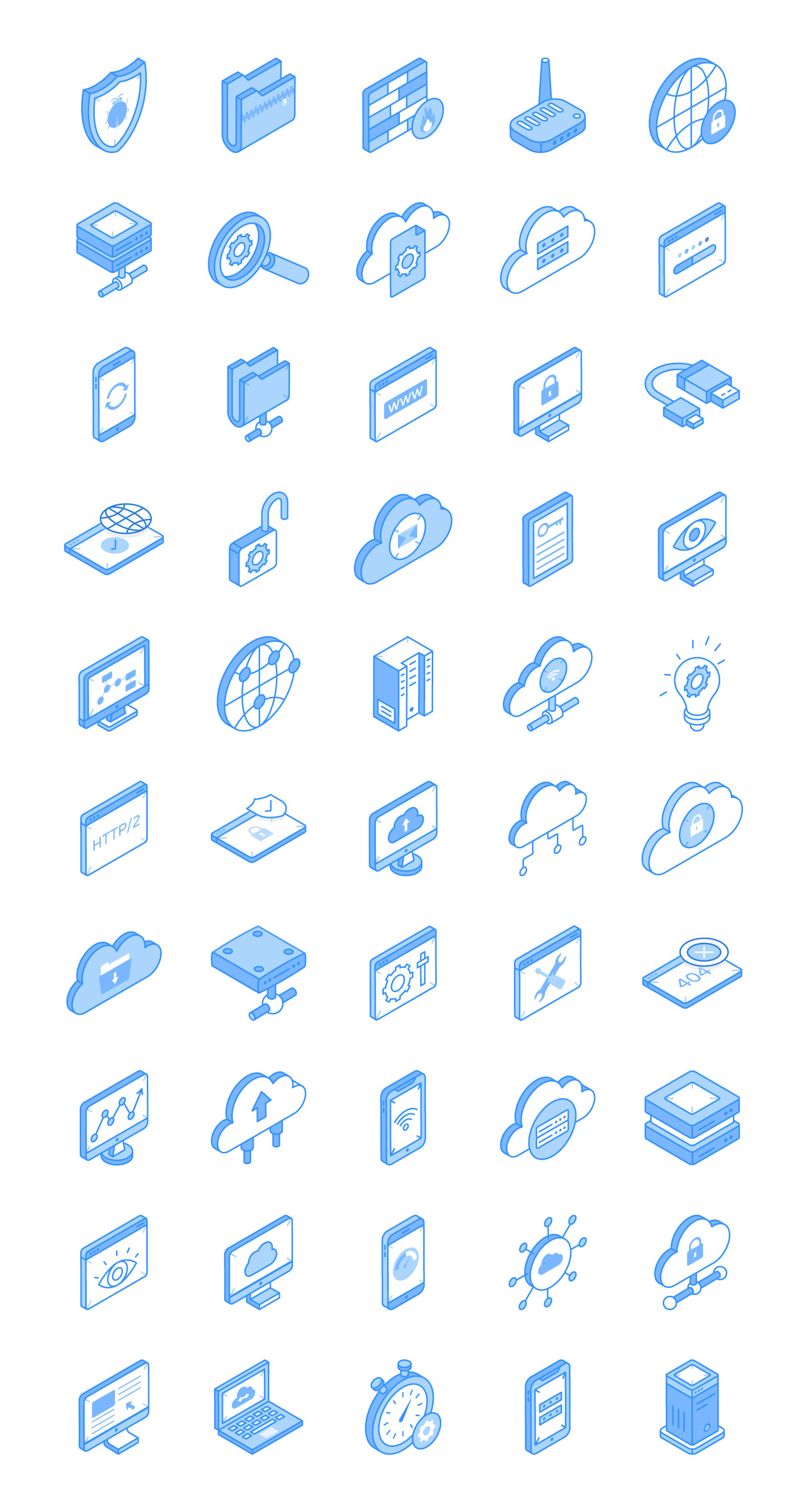 50 Web Hosting Icons Vector Designs Templatemonster