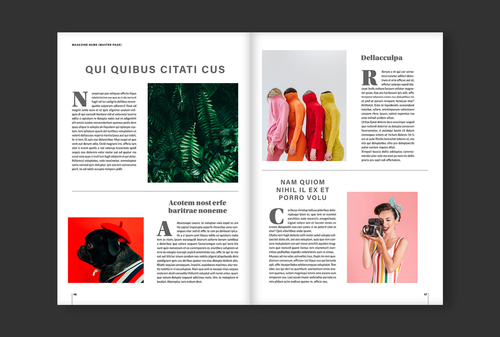 Minimalist Magazine Layout (A4+US) #172060 - TemplateMonster