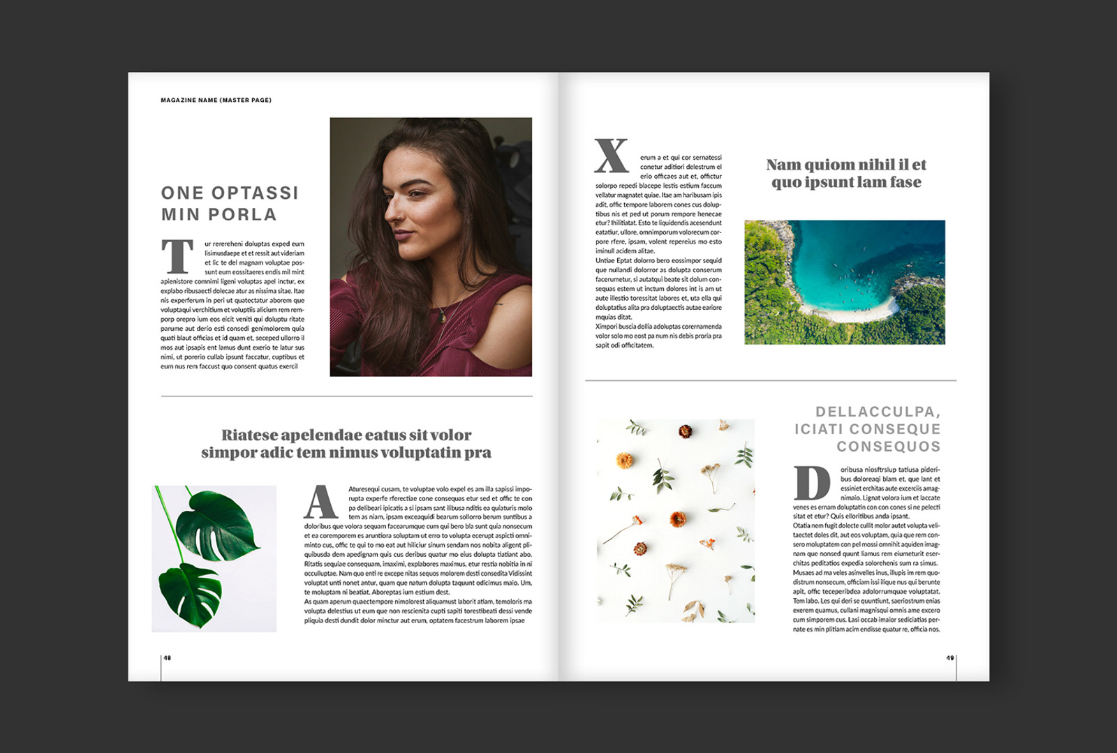 Minimalist Magazine Layout (A4+US) #172060 - TemplateMonster