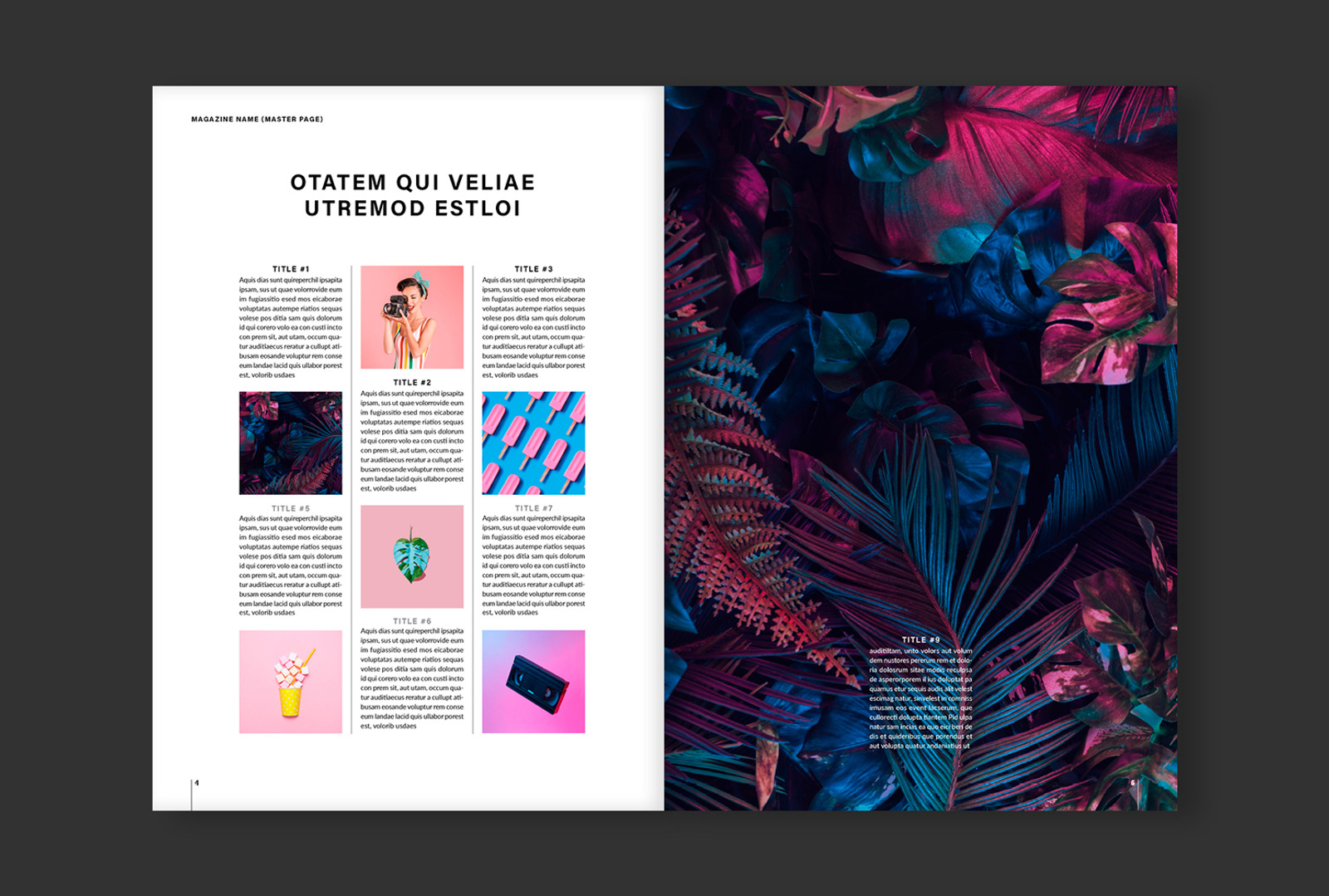Minimalist Magazine Layout (A4+US) #172060 - TemplateMonster