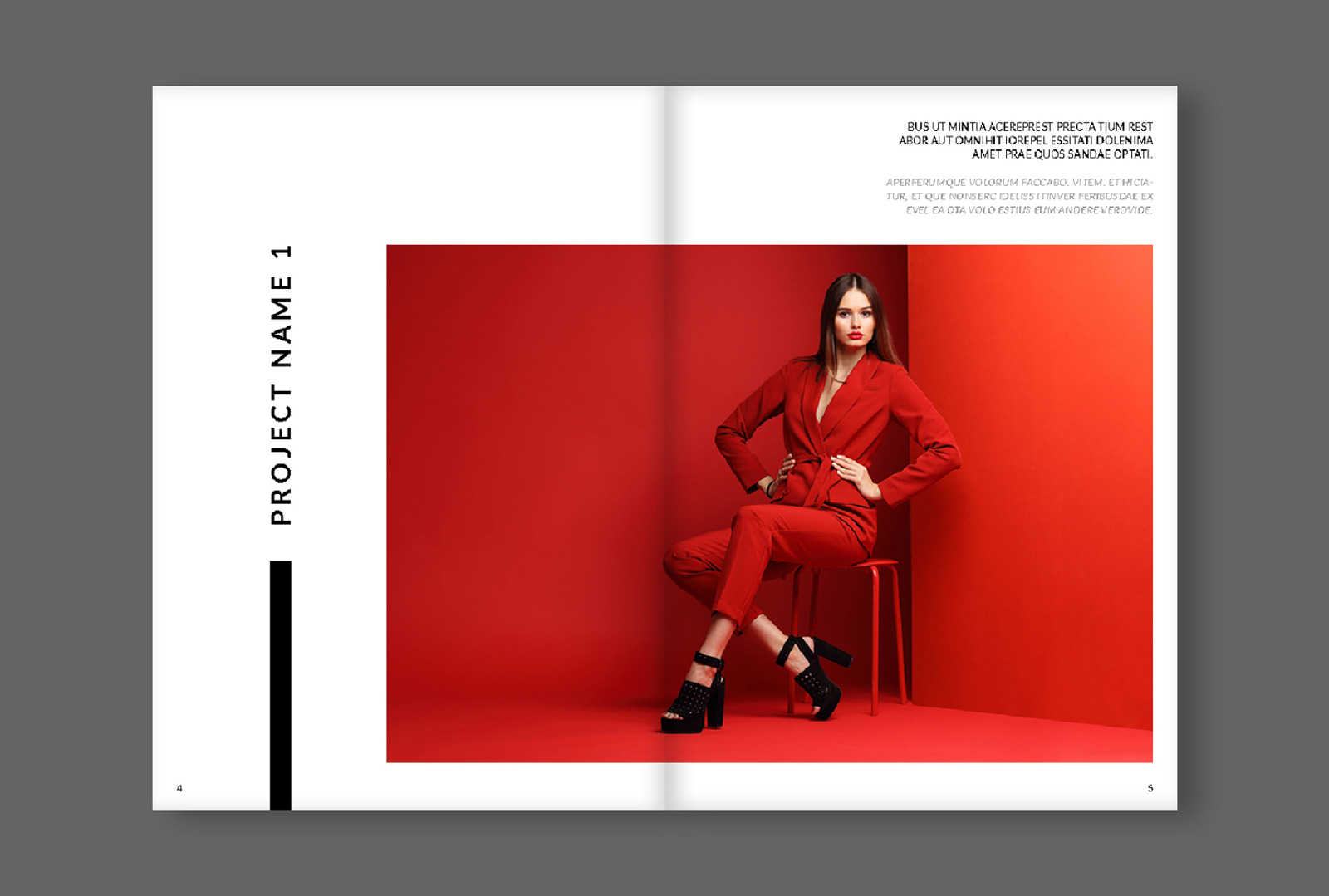 Minimalist Portfolio Layout. Magazine Templates