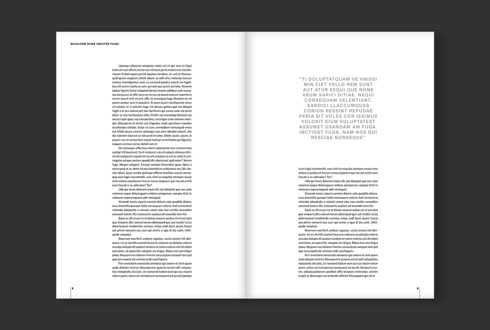 Minimalist Magazine Layout (A4+US) #172060 - TemplateMonster