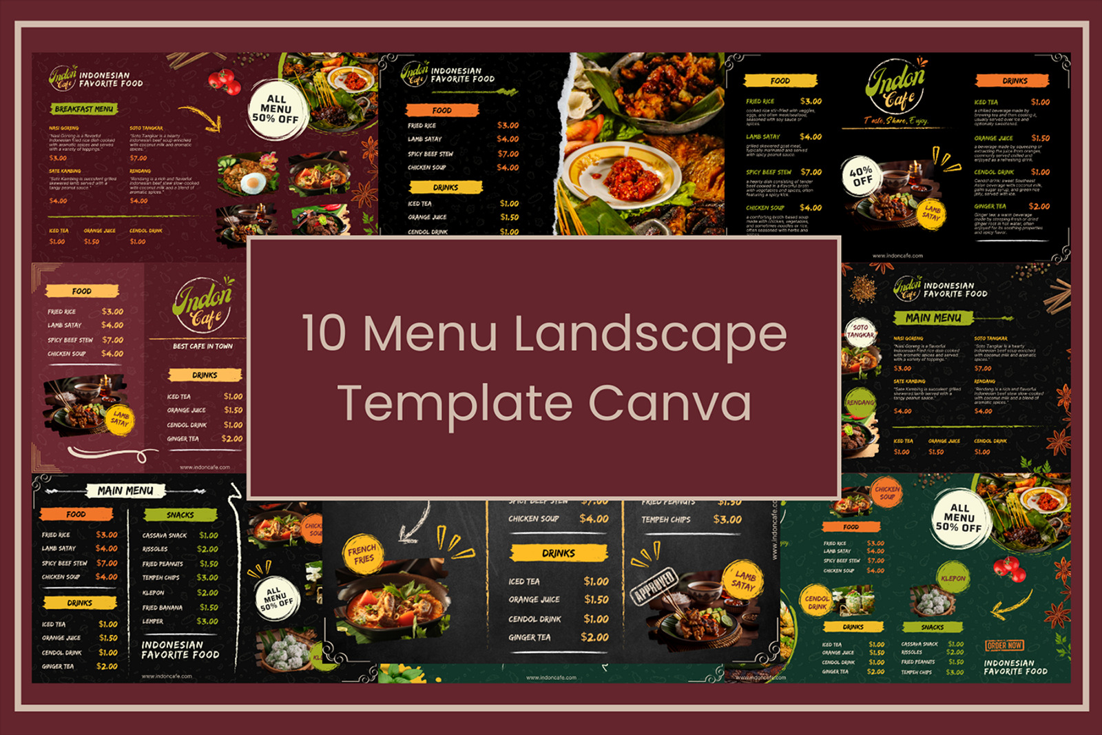 Elegant Landscape Menu Template #431745 - TemplateMonster