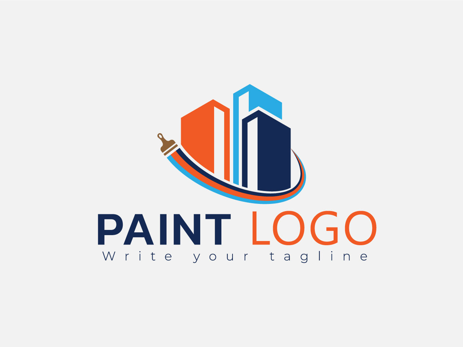 Paint Building Logo Design, Concept For House Construction