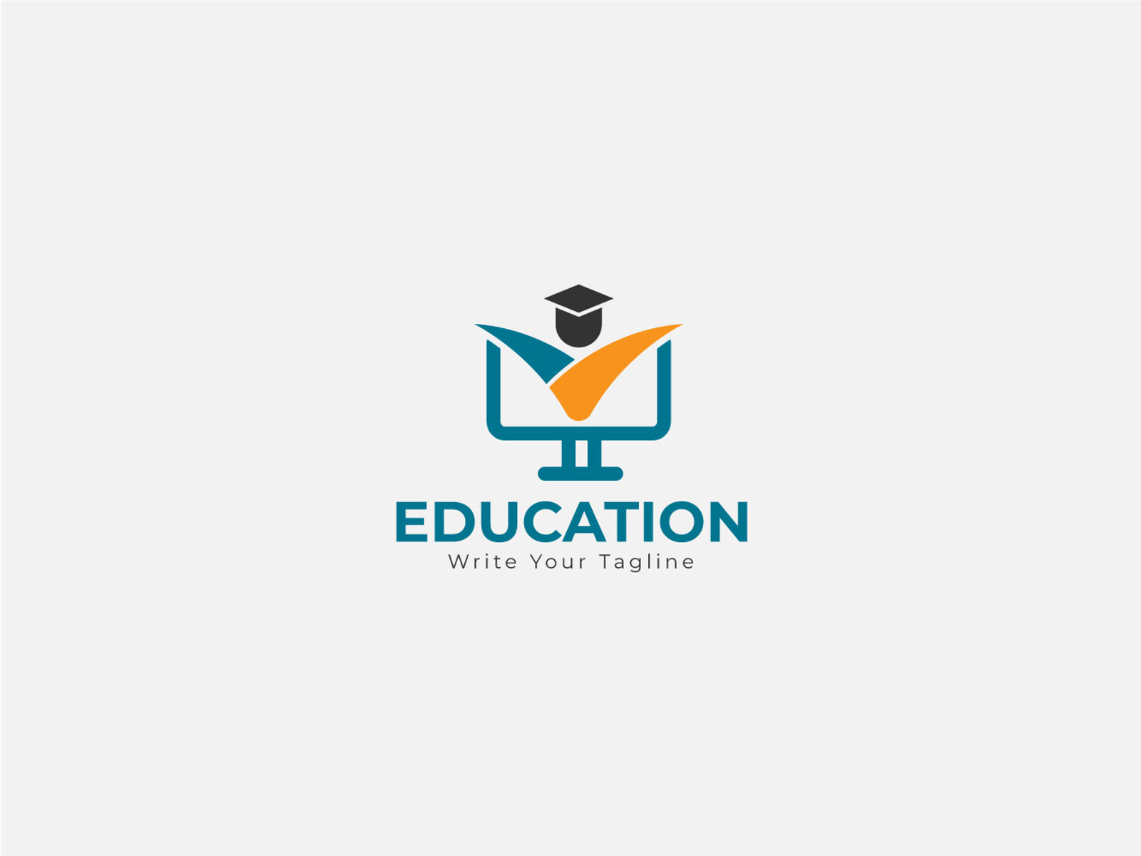 Education Logo With Computer And People - TemplateMonster