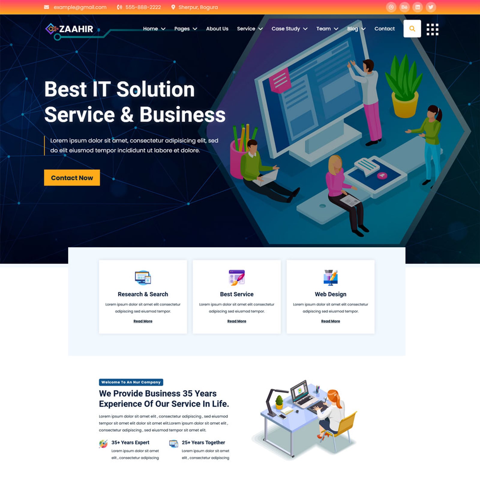 Zaahir - IT Solution & Technology Business Service Website Template