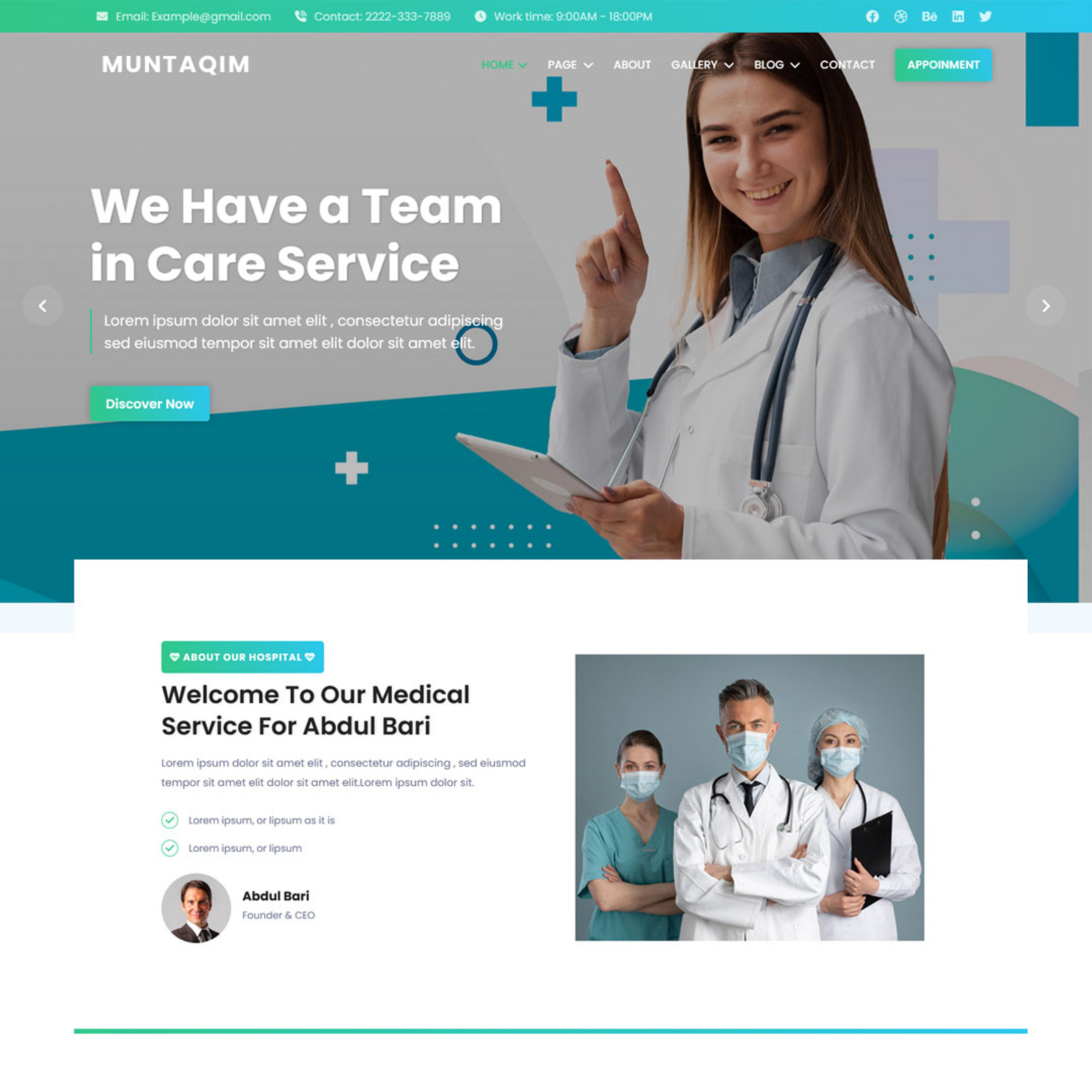 Muntaqim - Medical & Healthcare Service HTML5 Website Template