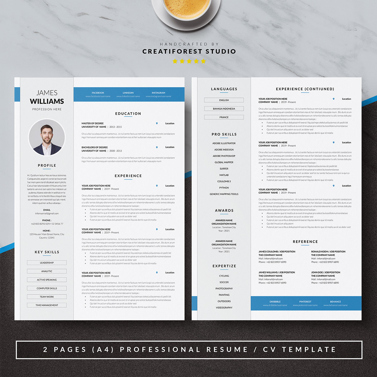 Simple Resume / CV Template #310378 - TemplateMonster