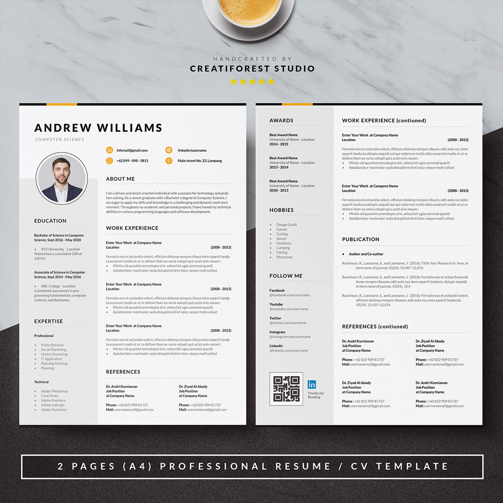 Elegant Resume / CV Template #329712 - TemplateMonster