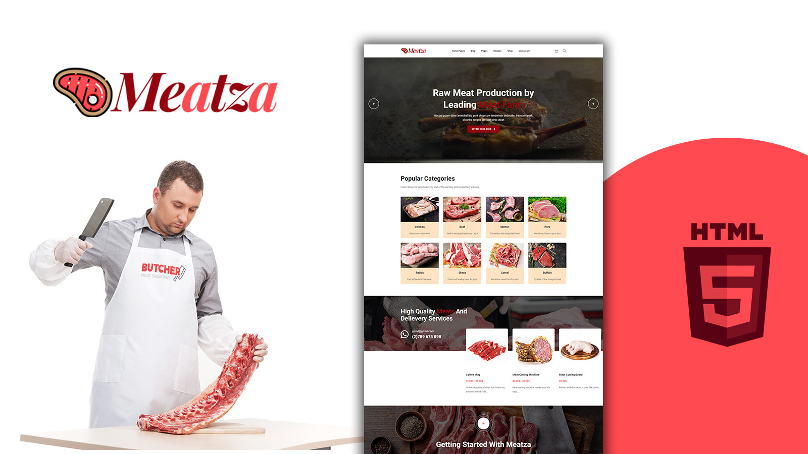 Meatza - Meat Shop Html Website Template - TemplateMonster