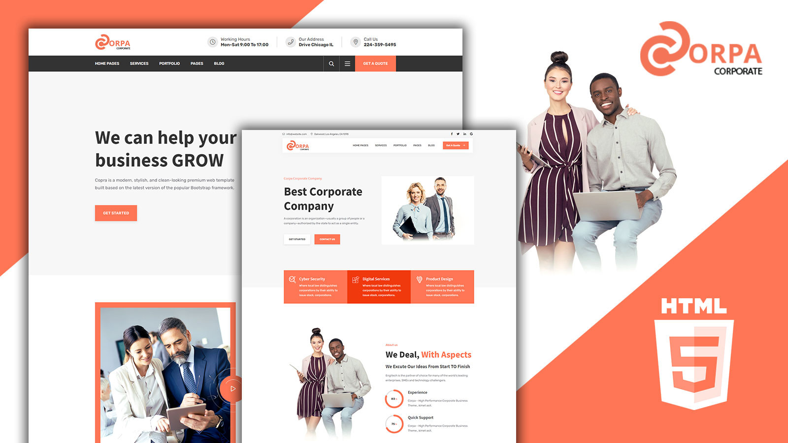 Corpa - Corporate HTML5 Template #191580 - TemplateMonster