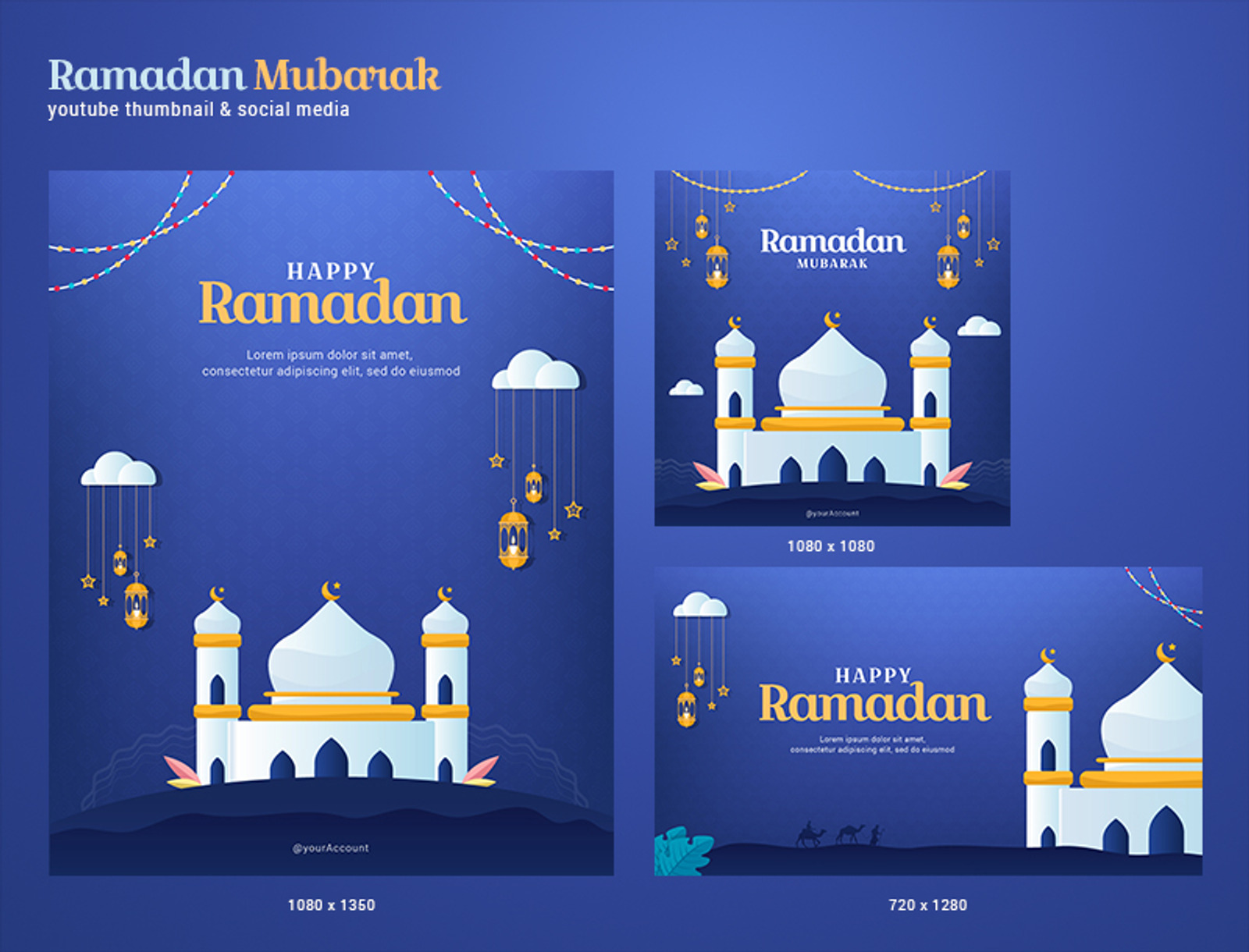 Ramadan Mubarak - Banner Template for Youtube Thumbnails and Social Media