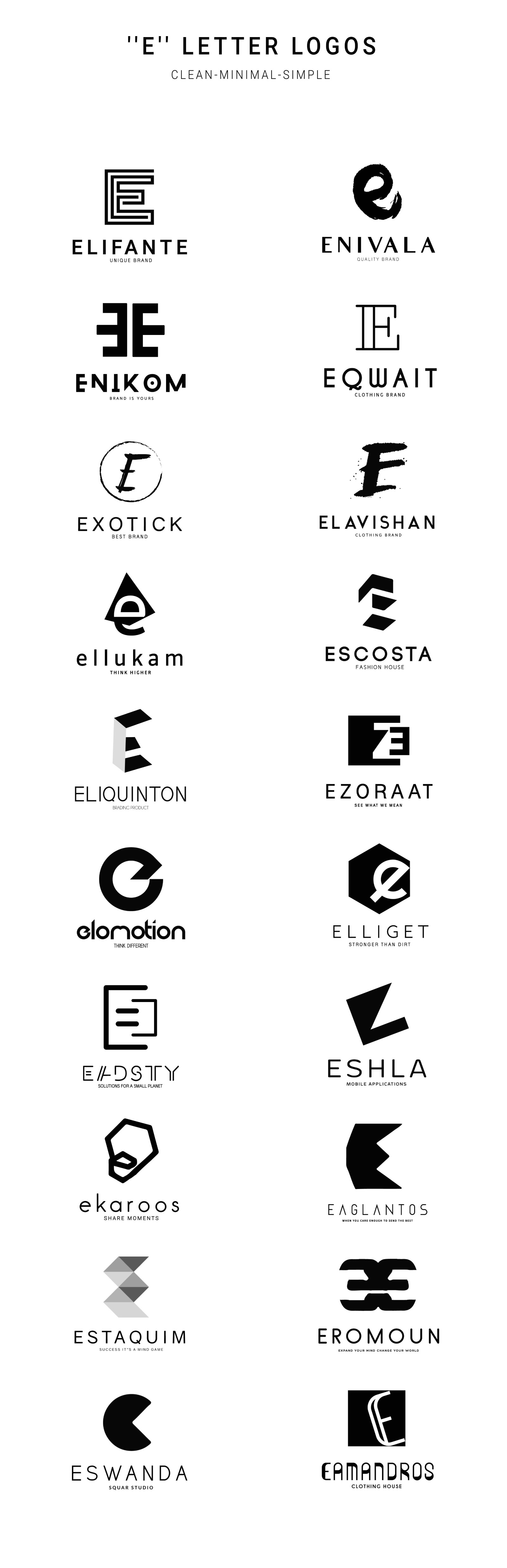 20 E Letter Alphabetic Logos #222106 - TemplateMonster