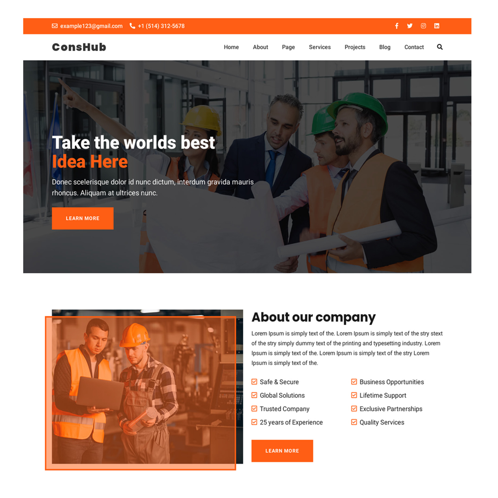 Consthub - Business Website HTML Template - TemplateMonster