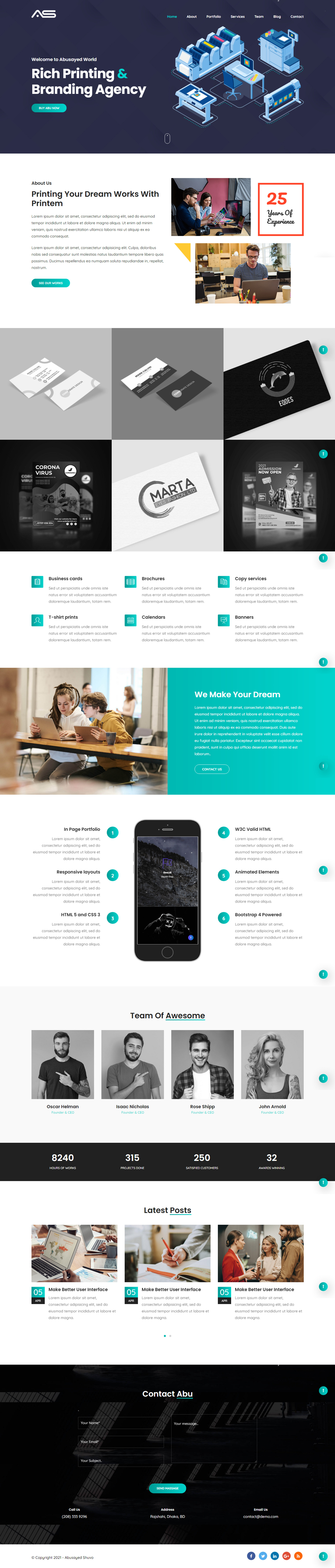 Abu - Printing Services HTML5 Landing Page Template