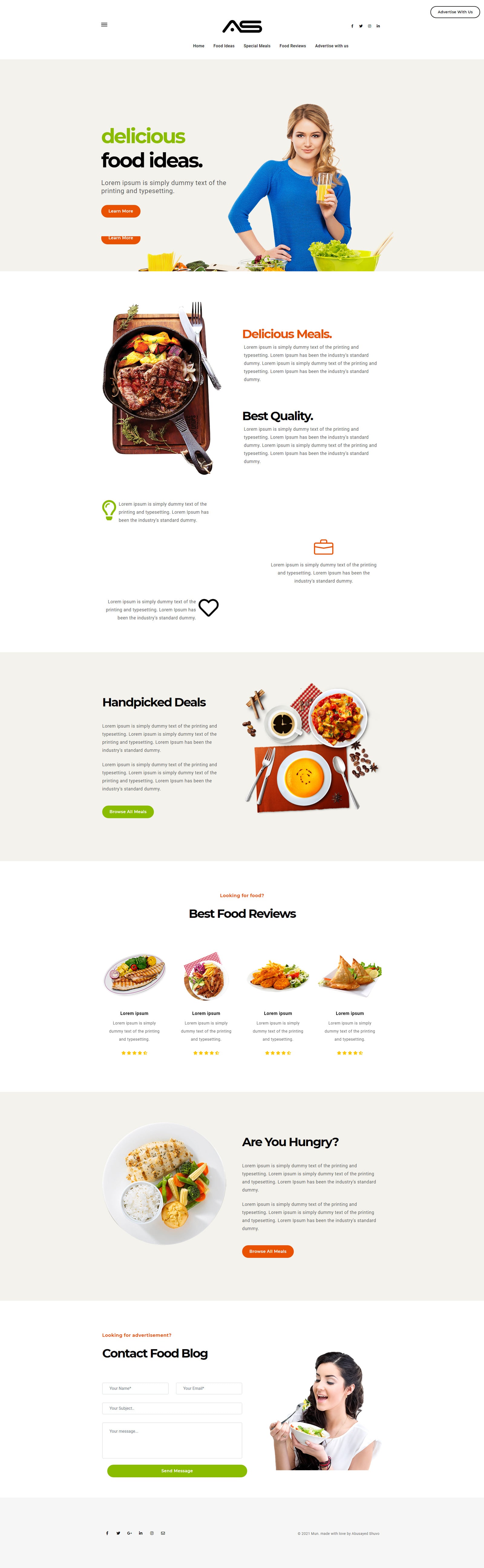 Mun | FoodBlog HTML5 Landing Page Template - TemplateMonster