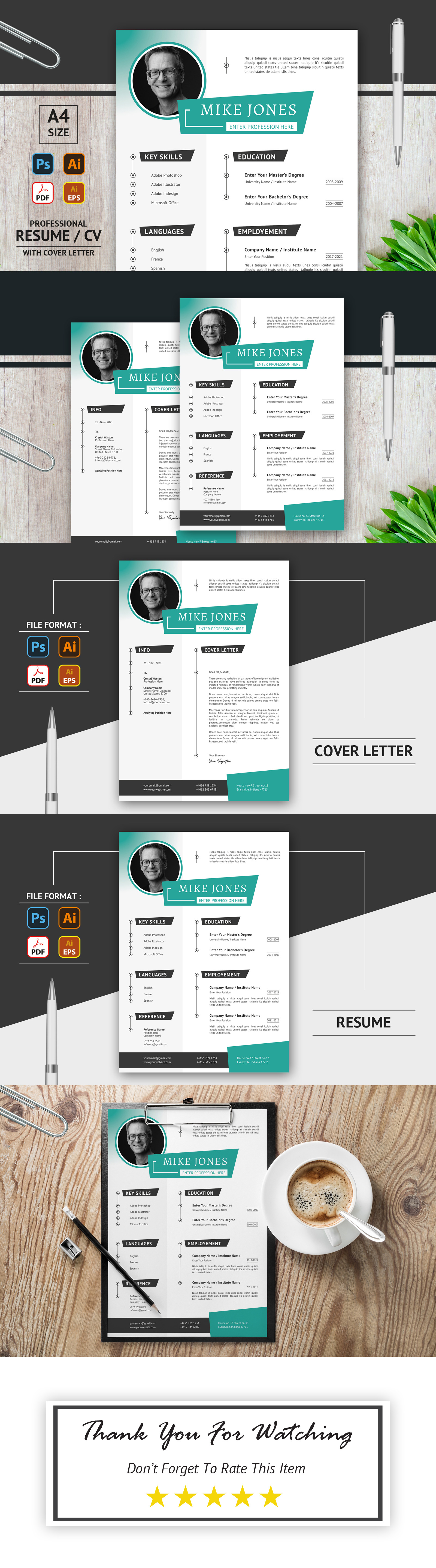 Mike Jones - Unique CV - Printable Resume Template