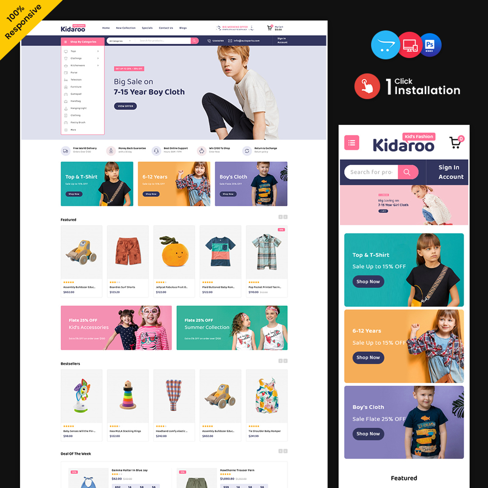 Kidaroo – Kids and toy Multipurpose Responsive OpenCart Store