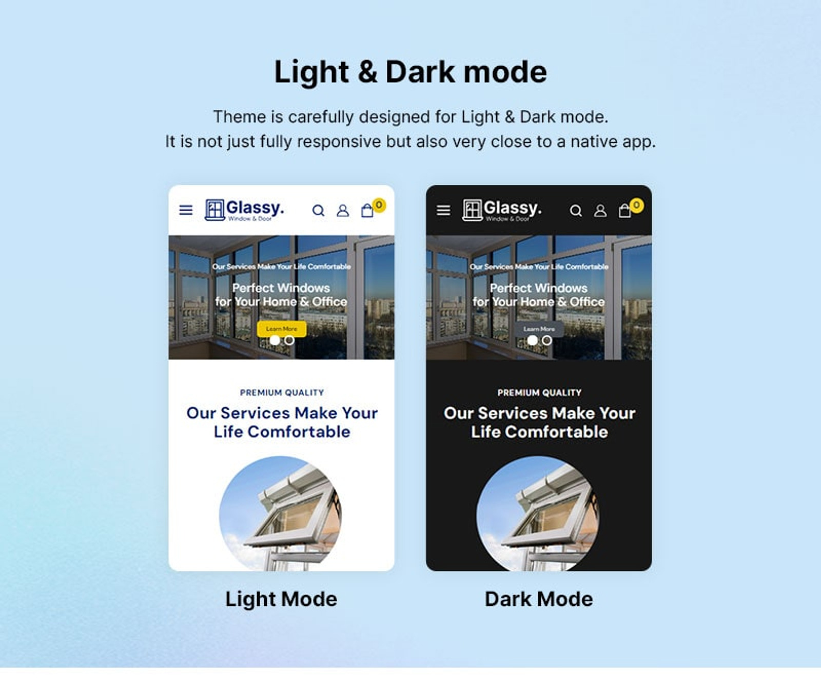 Glassy - Windows and Doors Services WordPress Elementor Responsive Theme