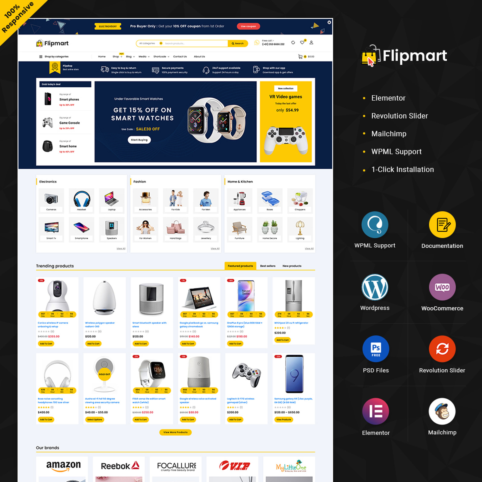 Flipmart – Mega Shop Multipurpose Elementor WooCommerce Store