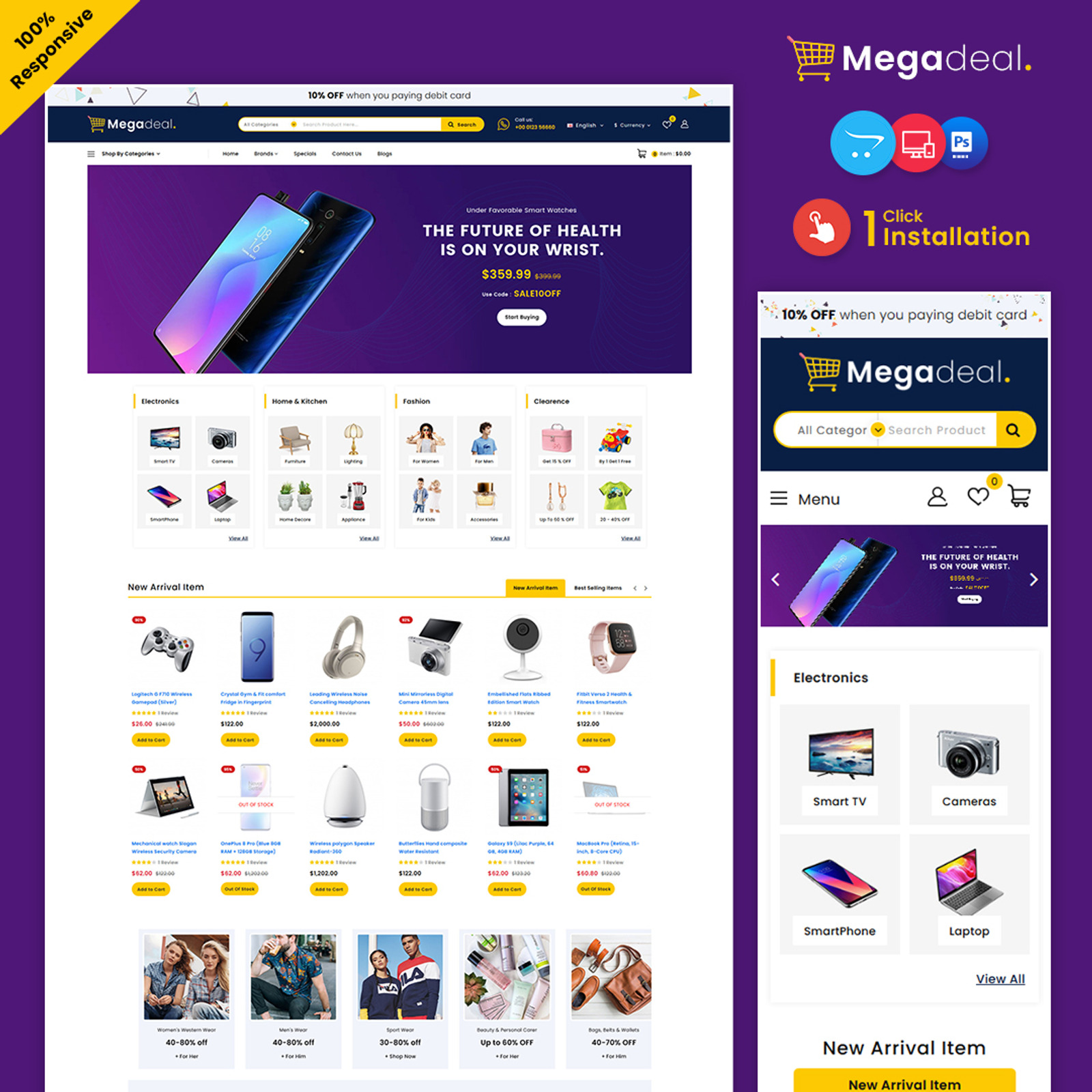 Megadeal – Electronic Marketplace Multipurpose OpenCart Store