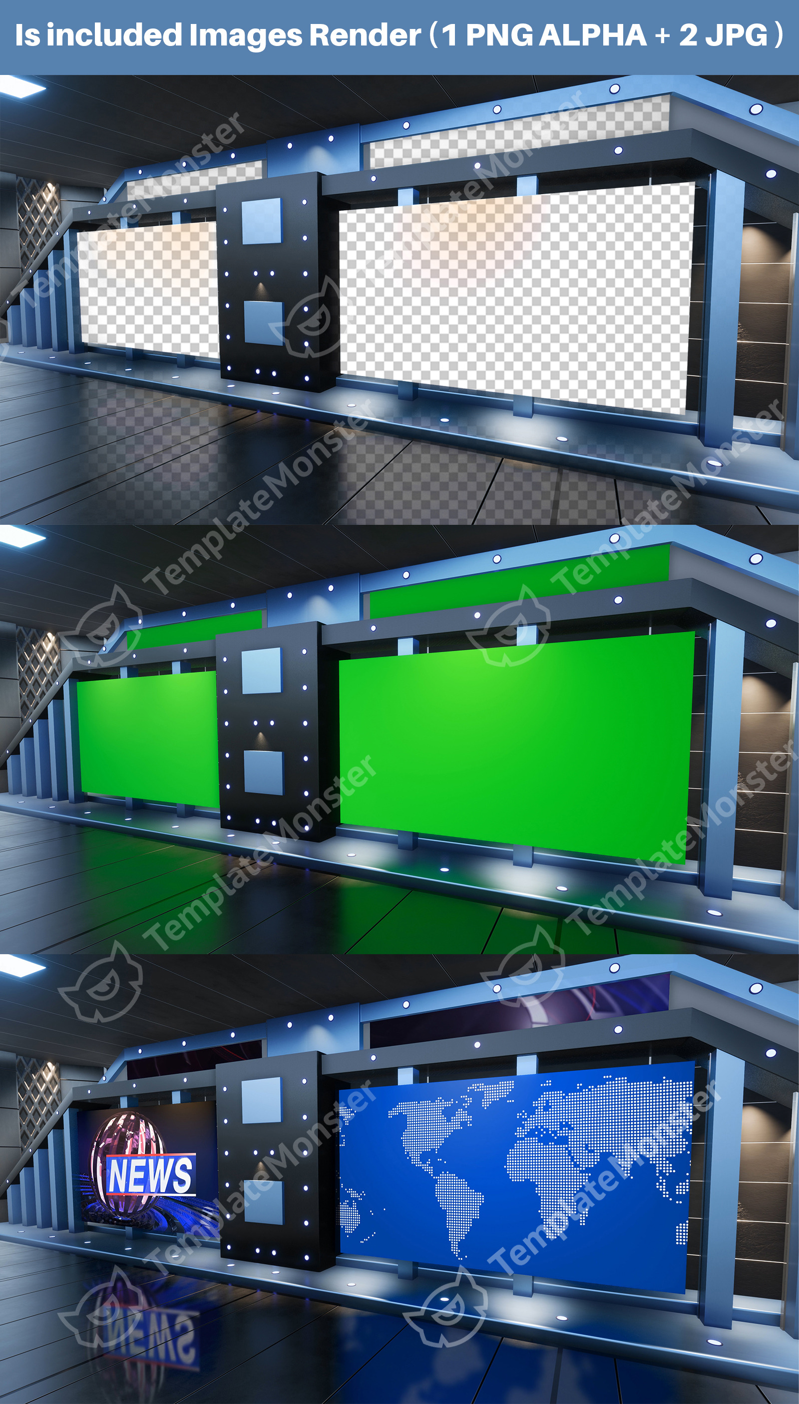 Virtual Studio Background Loop B607 Stock Motion Graphics