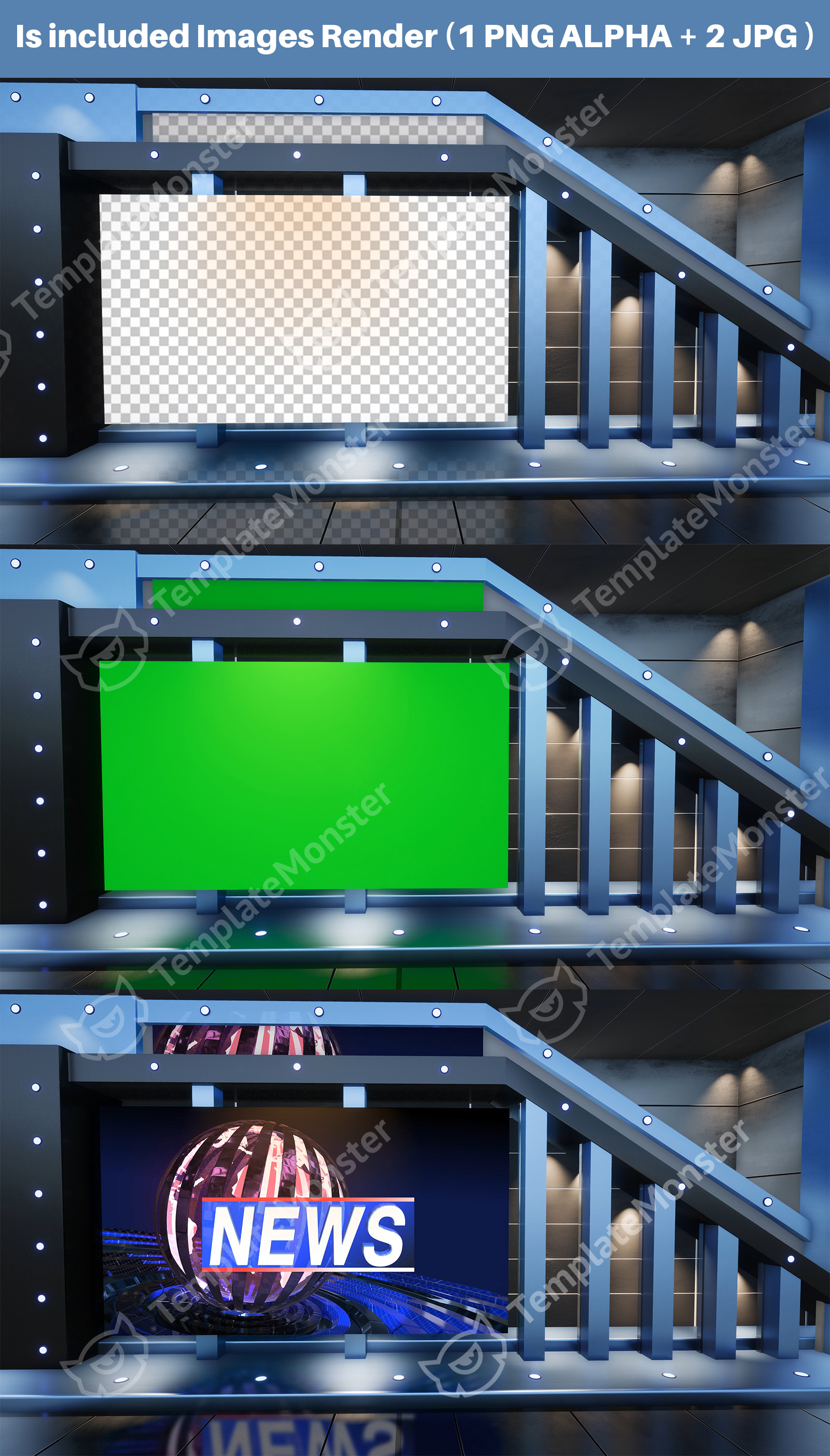 Virtual Studio Background Loop B606 Stock Motion Graphics