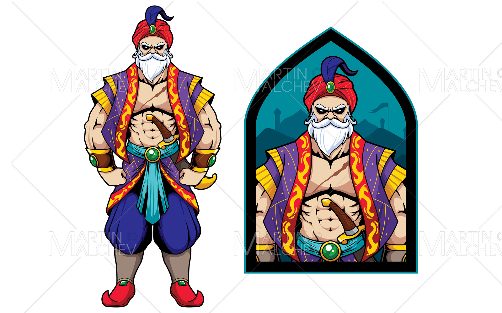 Sultan King Mascot Vector Illustration - TemplateMonster