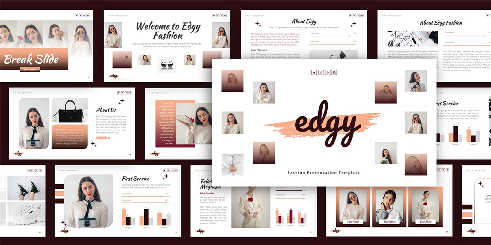 Edgy Fashion Multipurpose Presentation PowerPoint Template