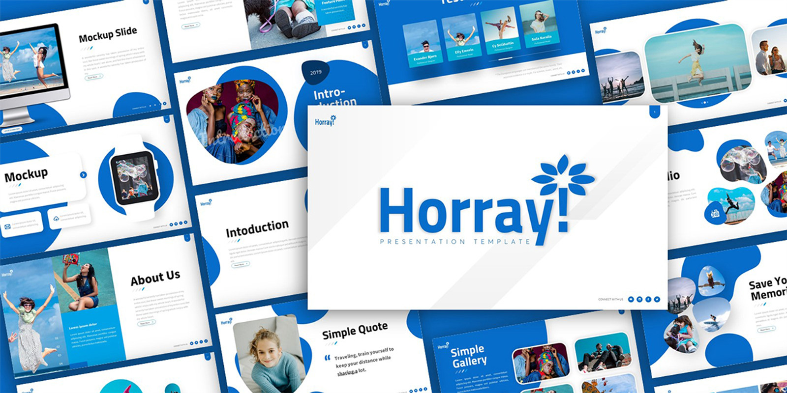 Hooray Fun Presentation PowerPoint template - TemplateMonster