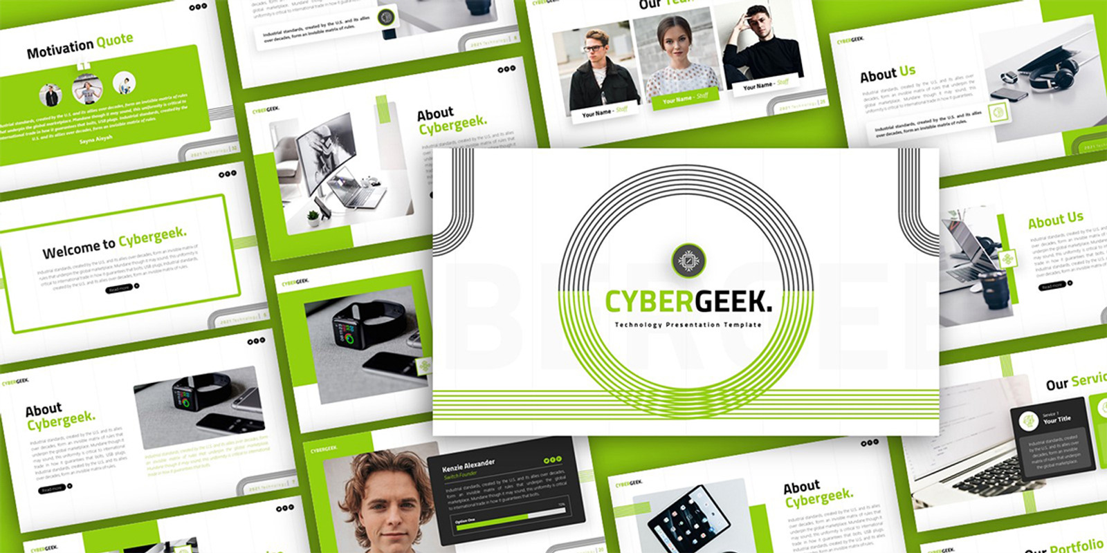 Cybergeek Technology Multipurpose Presentation PowerPoint Template