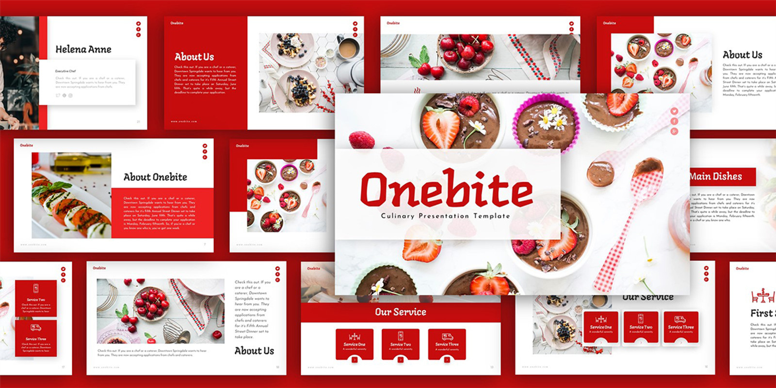 Onebite Culinary Presentation PowerPoint Template